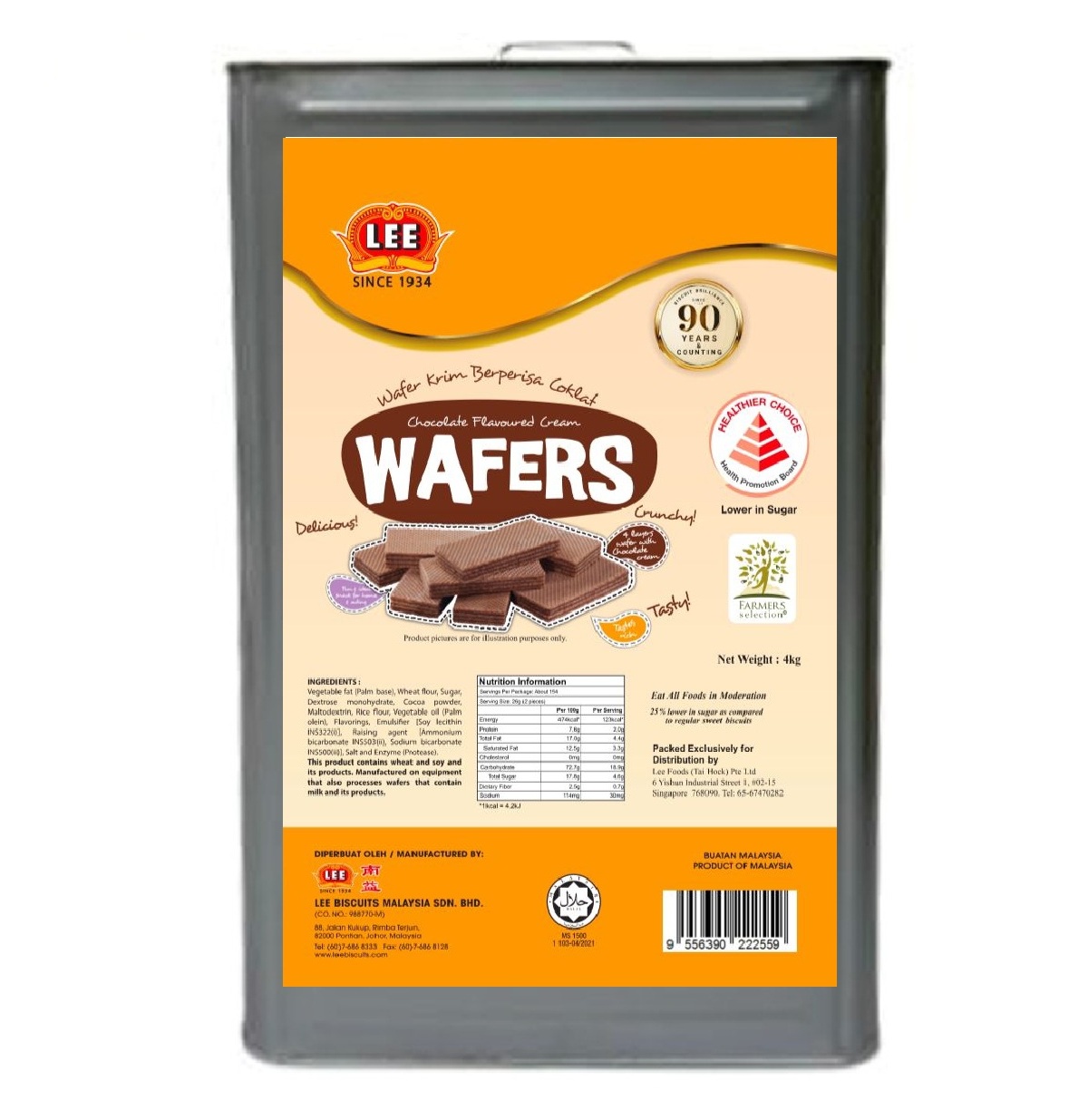 Lee Chocolate Flavoured Cream Wafers - Tin | NTUC FairPrice