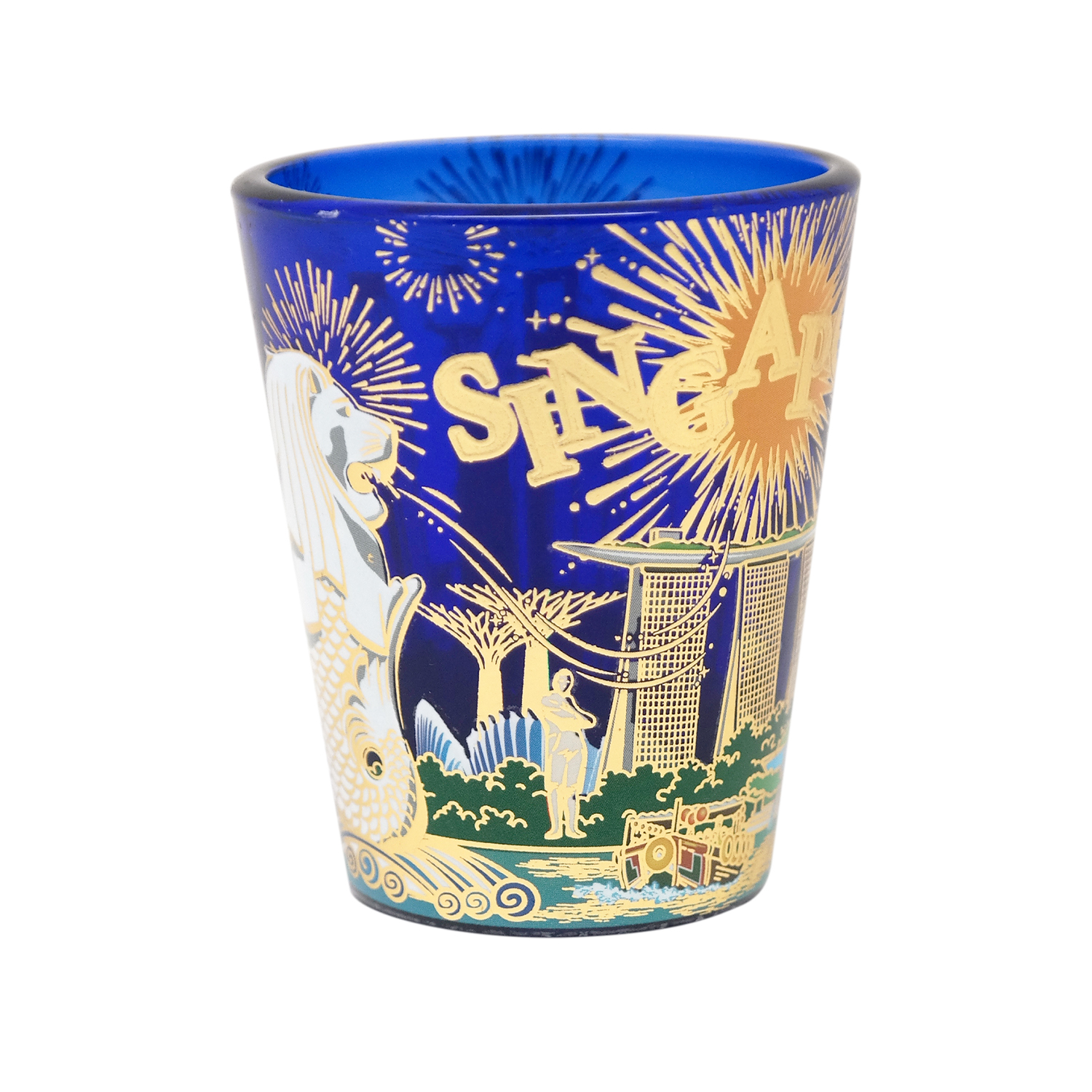 ACE Cobalt Blue Shot Glass with Gold Foil - Fireworks | NTUC FairPrice