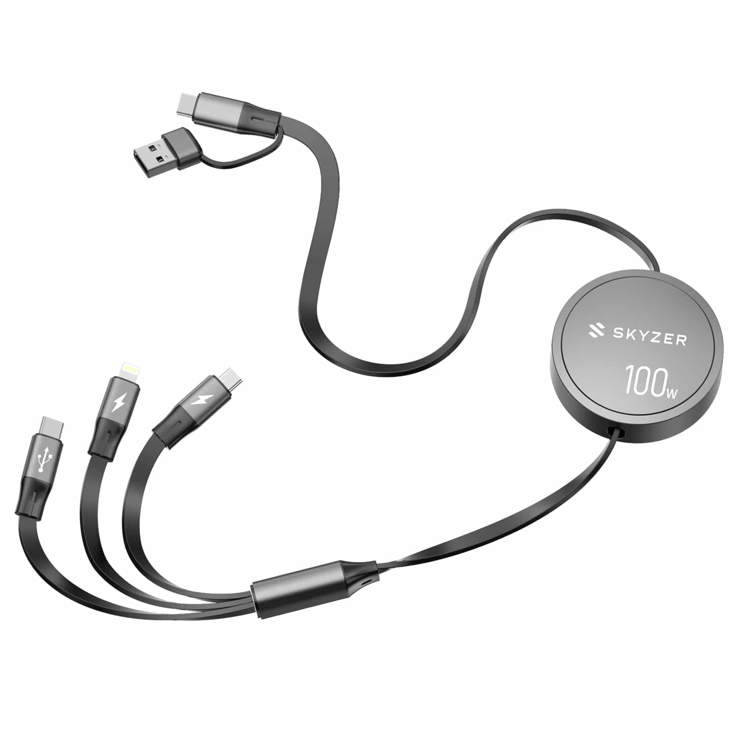 Skyzer SZRC200 PD100W 3-In-2 Retractable Fast Charging Cable | NTUC ...