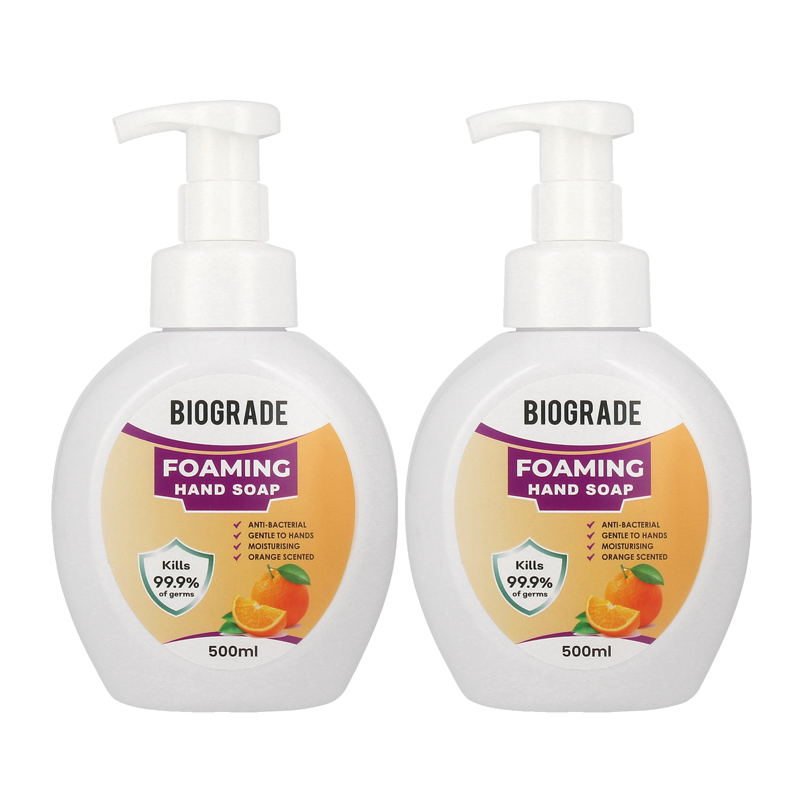 Biograde Foaming Hand Soap - Orange (Twin Pack) | NTUC FairPrice