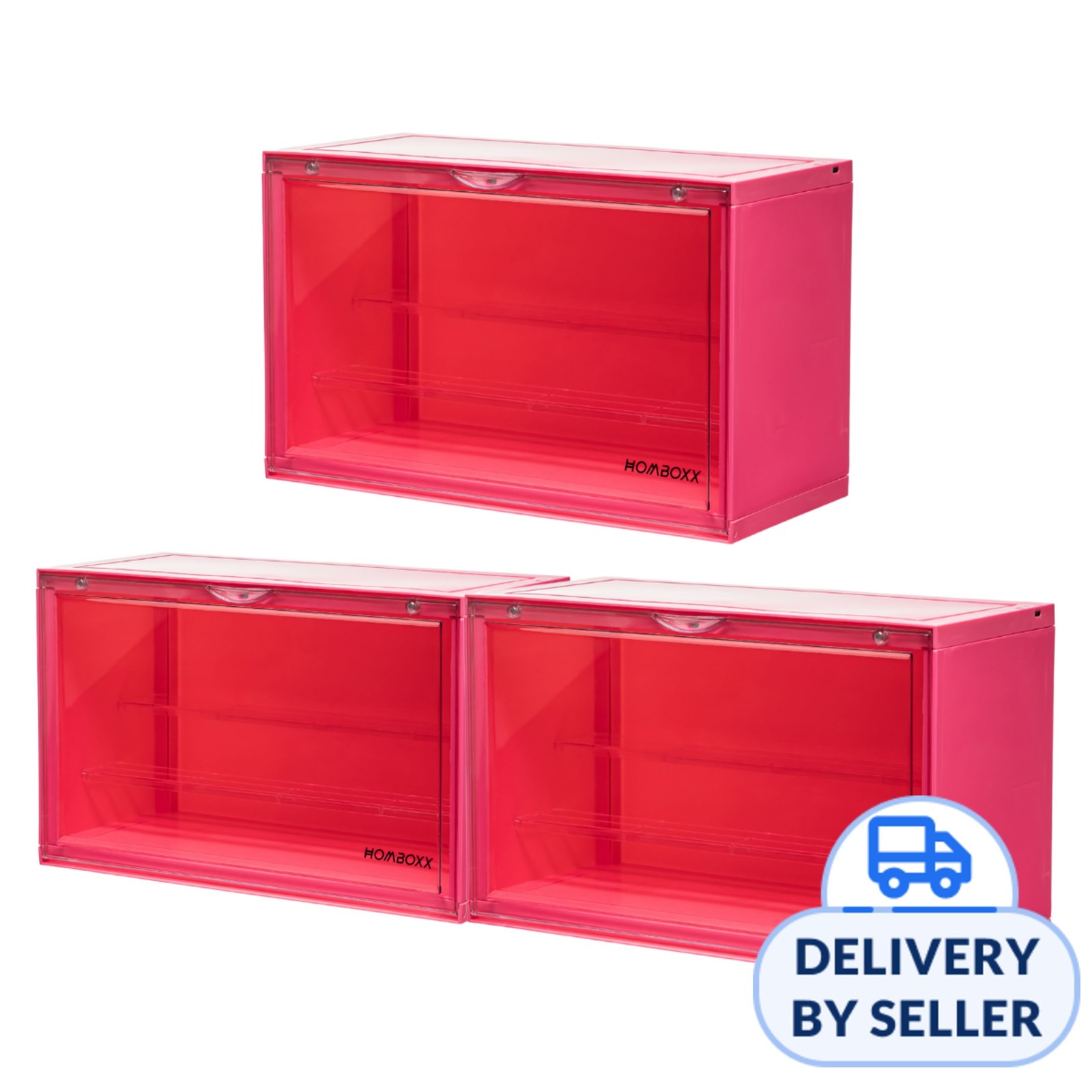 HOUZE LED Light Pink Box With 2 Shelves | NTUC FairPrice