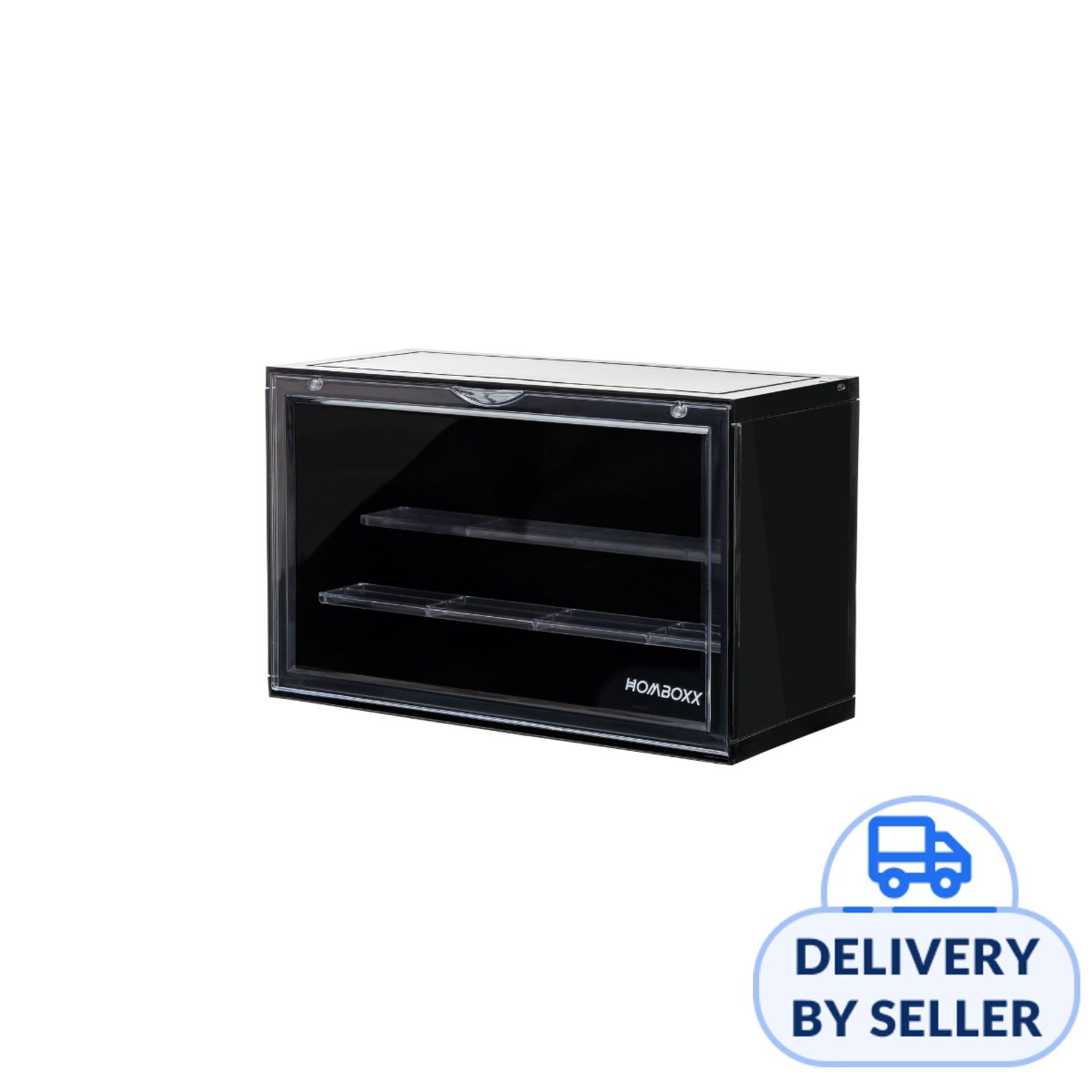 HOUZE LED Light Black Display Box With 2 Shelves | NTUC FairPrice