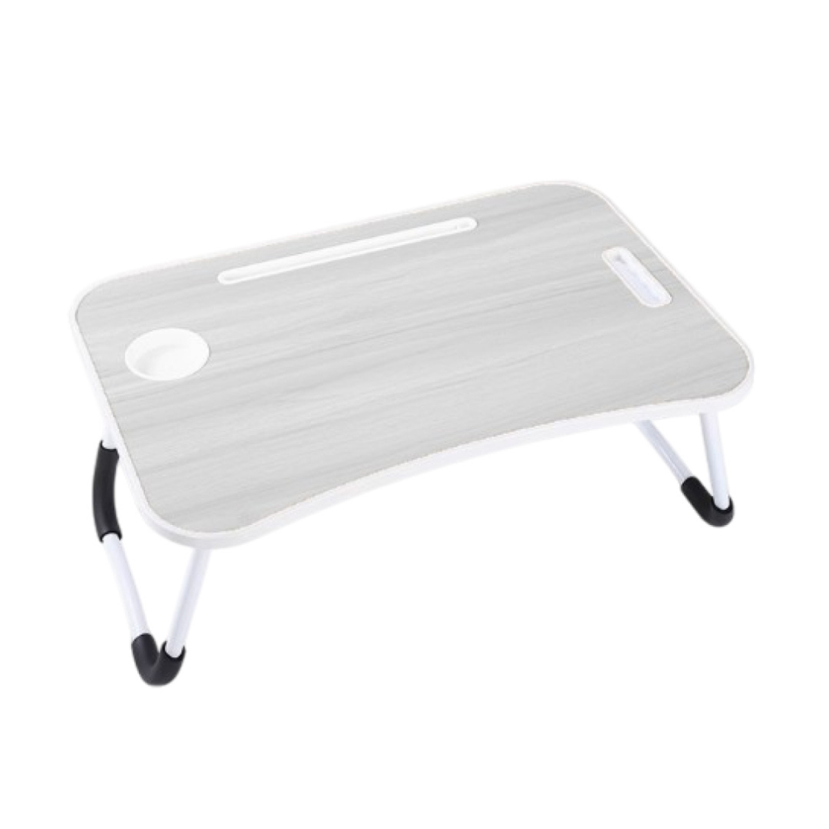 Portable Folding Laptop Table with Cup Holder - White | NTUC FairPrice