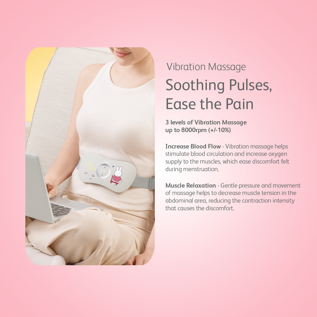 OSIM x miffy uZap Warm Vibrating Abdominal Massager | NTUC FairPrice