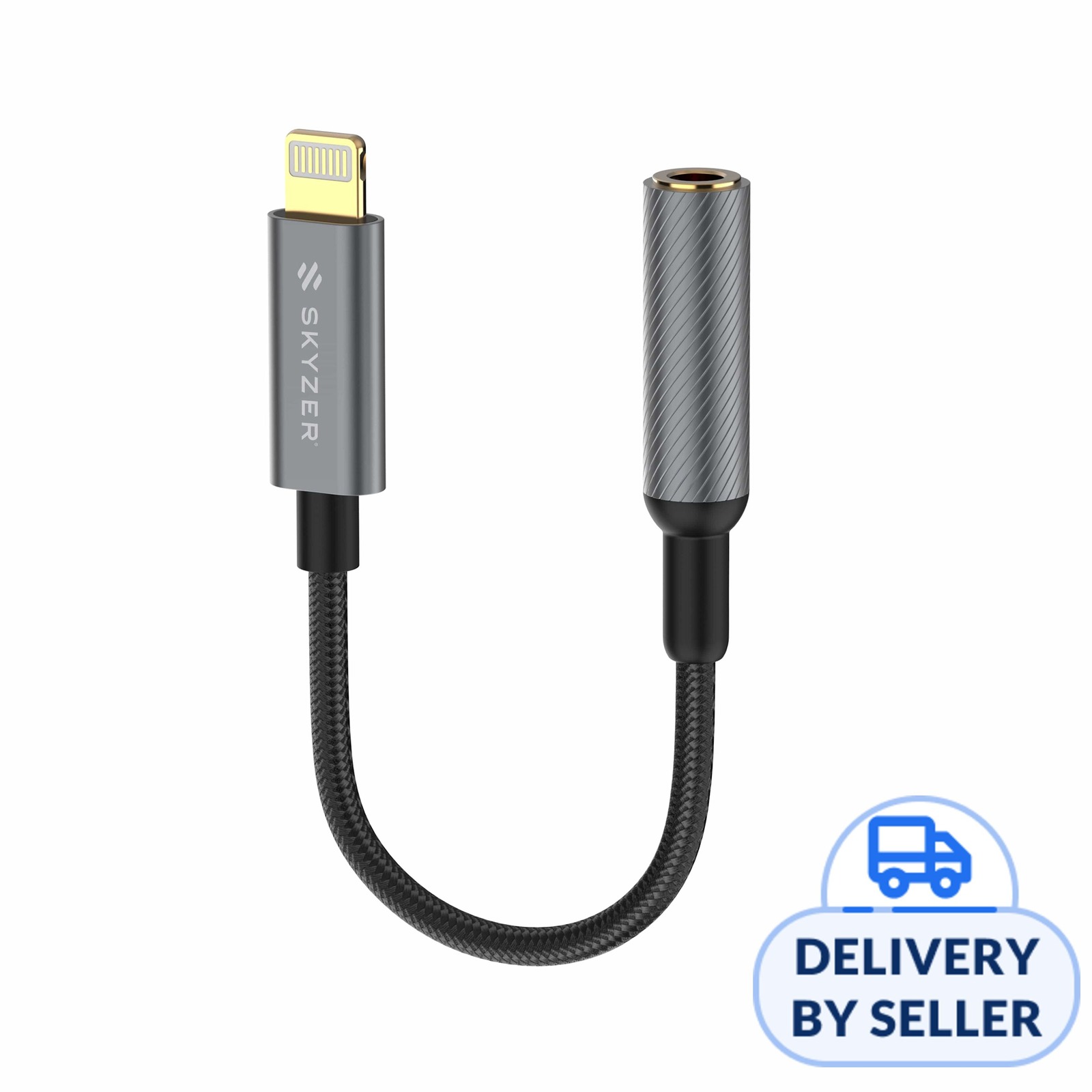 Skyzer 3.5mm Female Adapter - Lightning, Grey | NTUC FairPrice