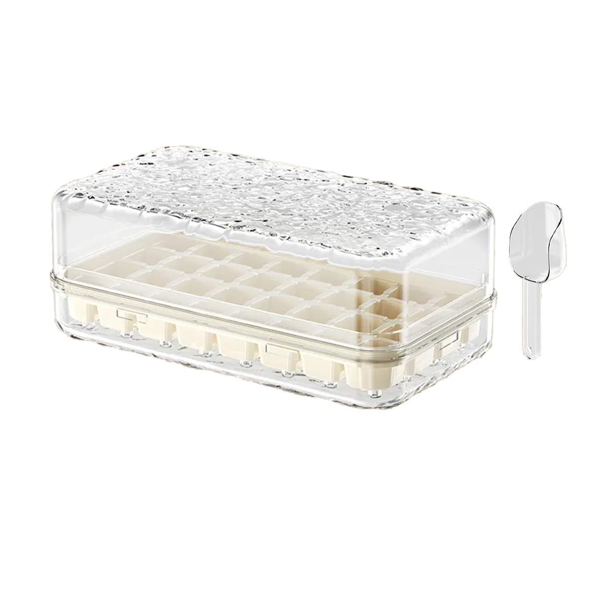 Sweet Home Ice Cube Maker Tray With Ice Scoop - Beige | NTUC FairPrice