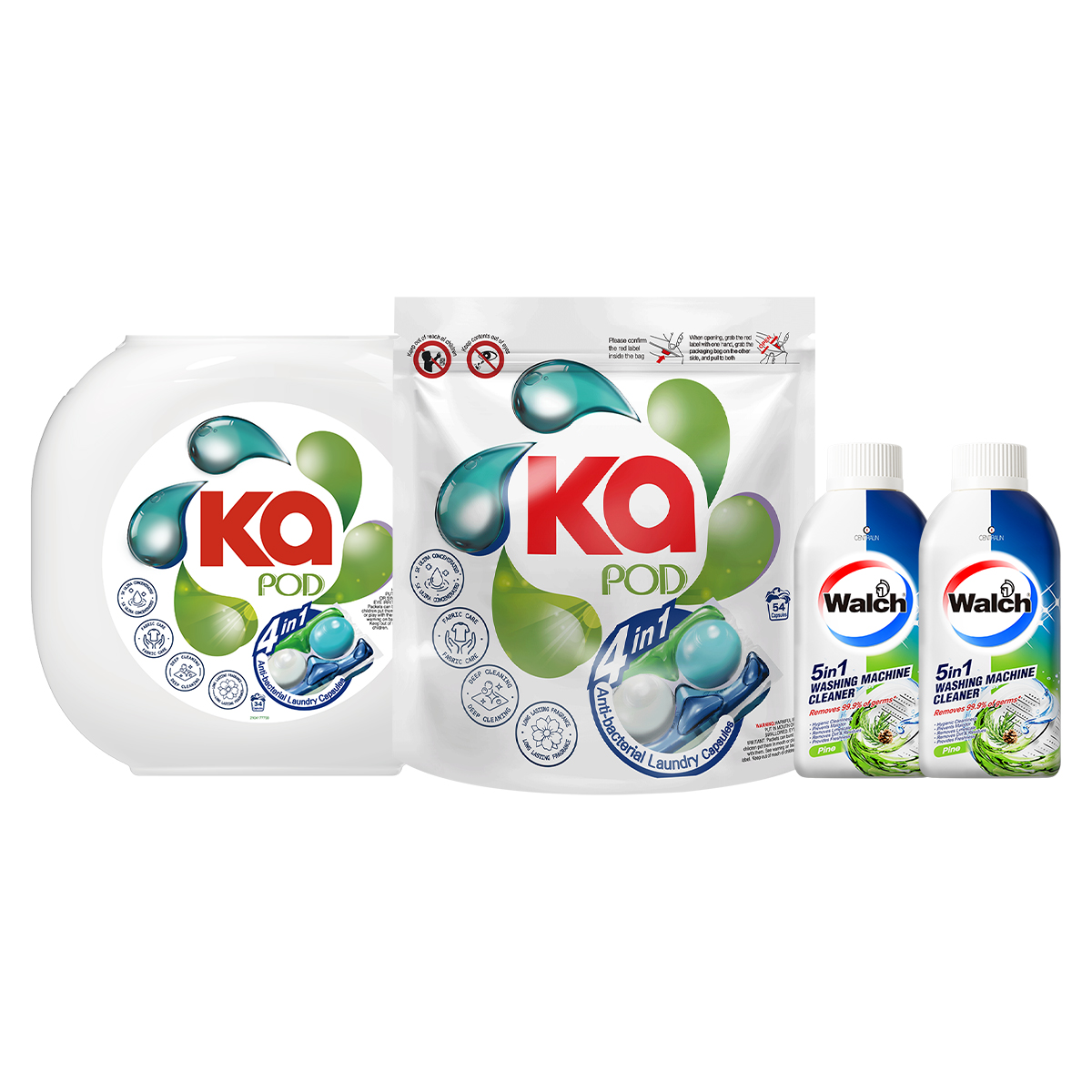 Ka Laundry Capsules + Washing Machine Cleaner Bundle | NTUC FairPrice