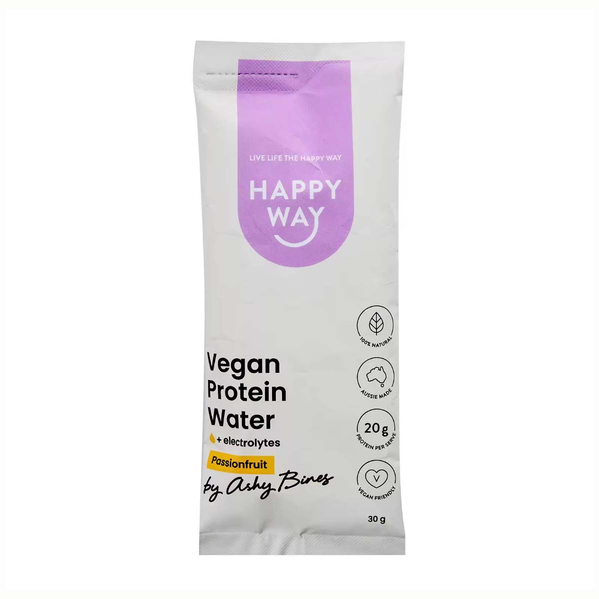 Happy Way Vegan Protein Water Powder Sachet - Passionfruit | NTUC FairPrice