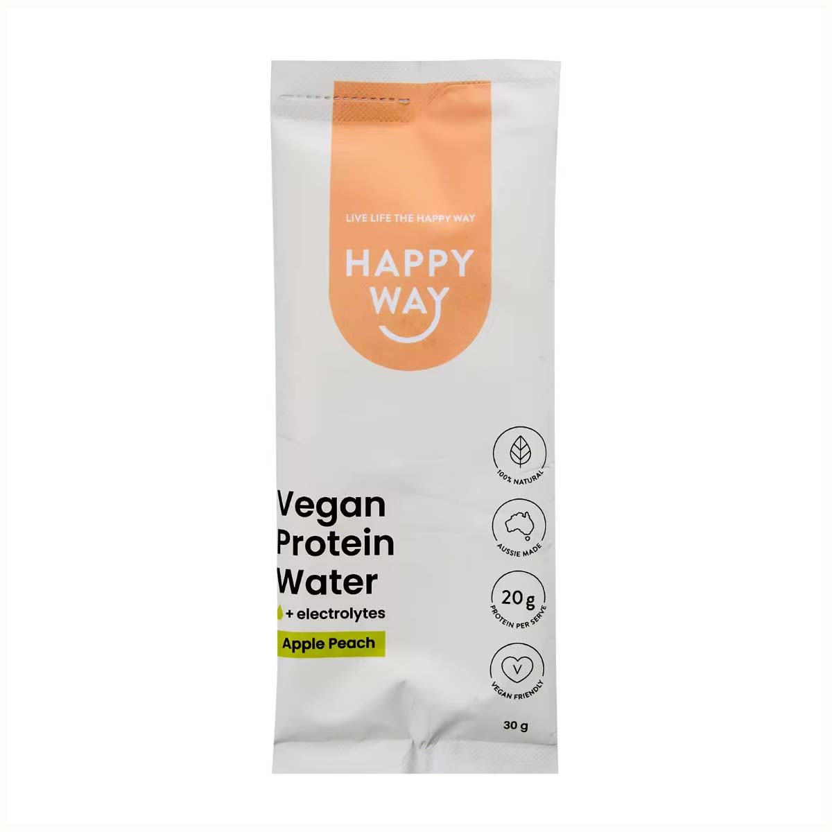 Happy Way Vegan Protein Water Powder Sachet - Apple Peach | NTUC FairPrice
