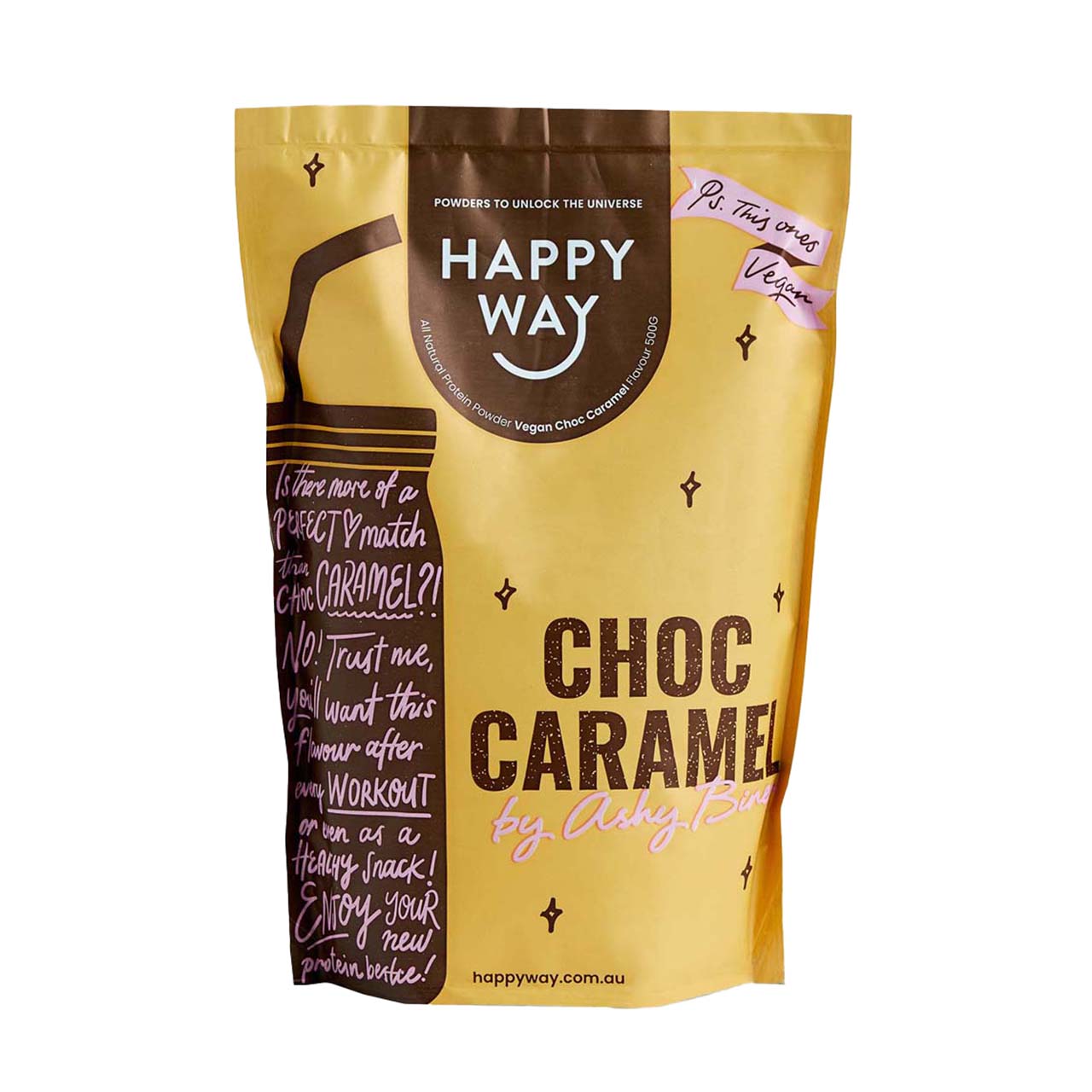 Happy Way Vegan Protein Powder - Choc Caramel | NTUC FairPrice