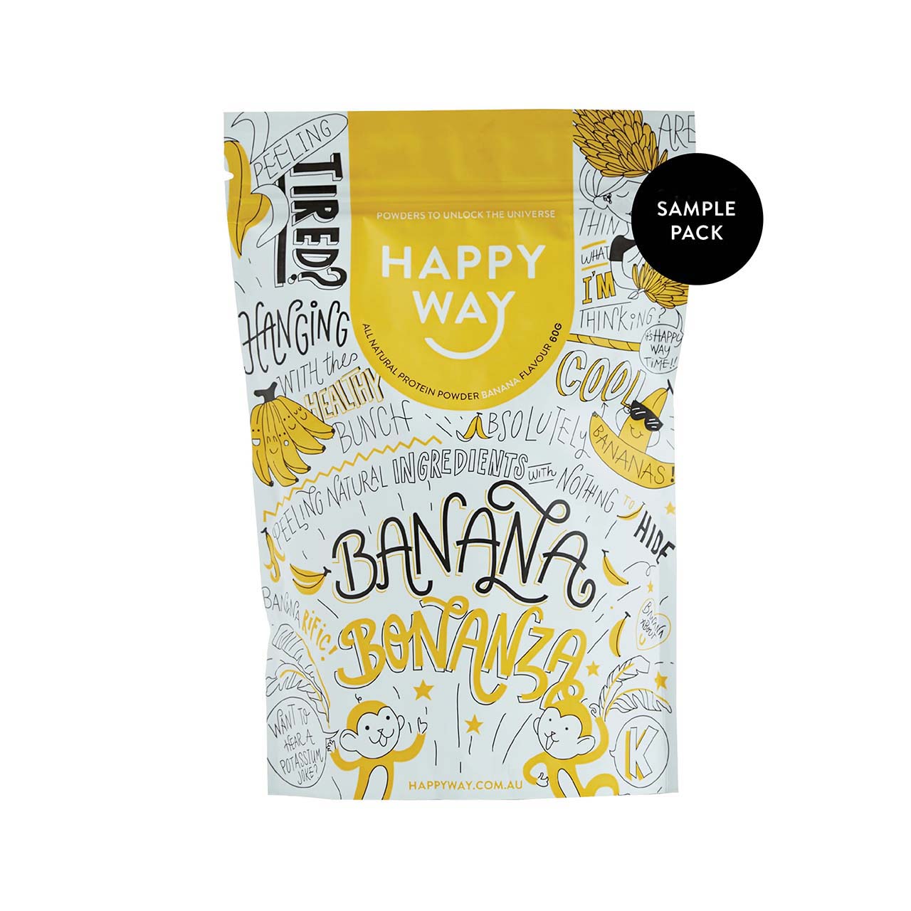 Happy Way Whey Protein Powder Sachet - Banana Bonanza | NTUC FairPrice