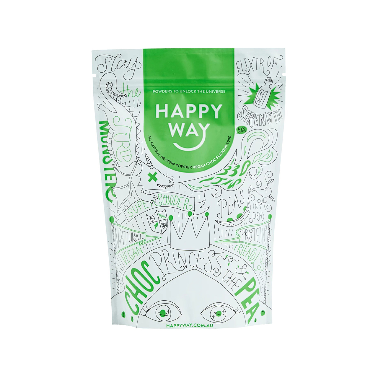 Happy Way Vegan Protein Powder Sachet Choc Pea Princess | NTUC FairPrice