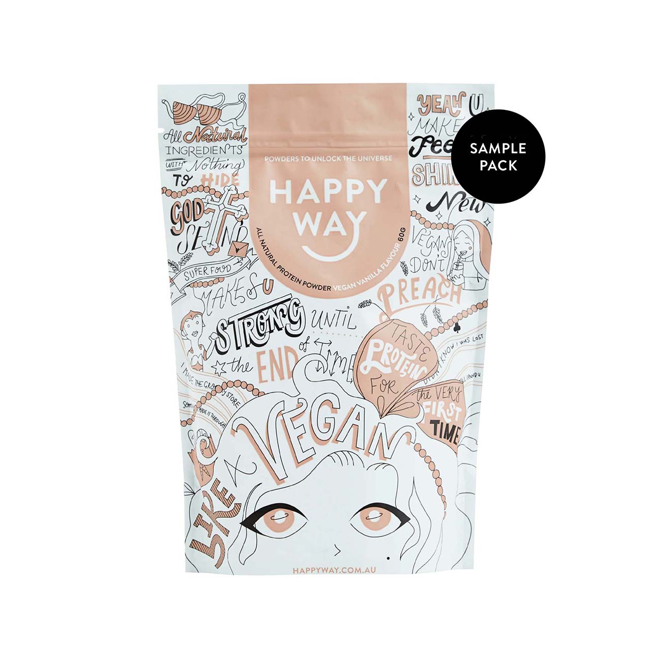 Happy Way Like A Vegan Protein Powder Sachet - Vanilla | NTUC FairPrice