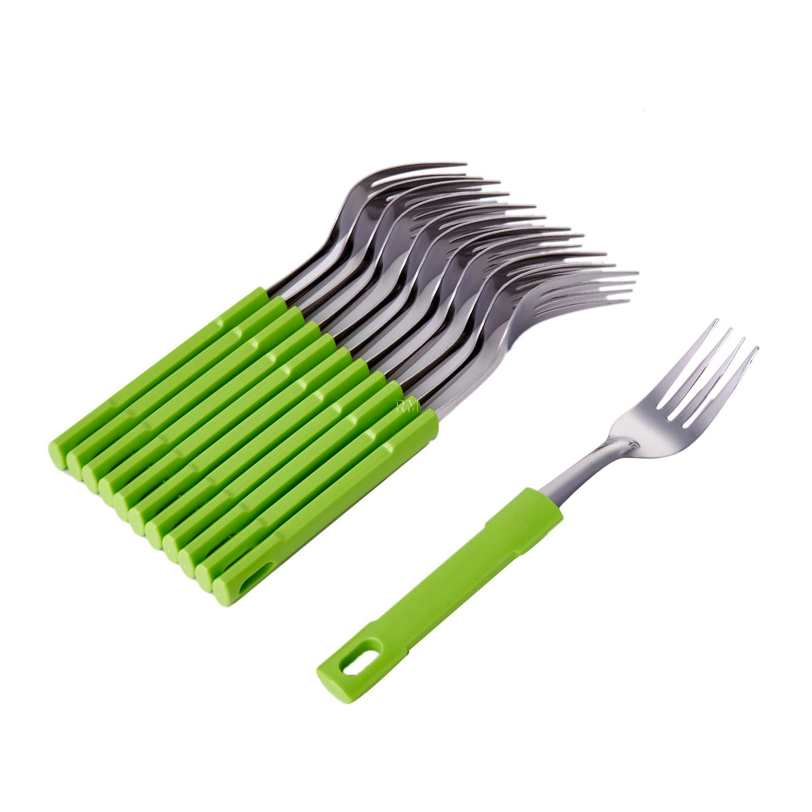 Poo Lee Stainless Steel Dessert Fork (Lime) 12Pcs Set | NTUC FairPrice