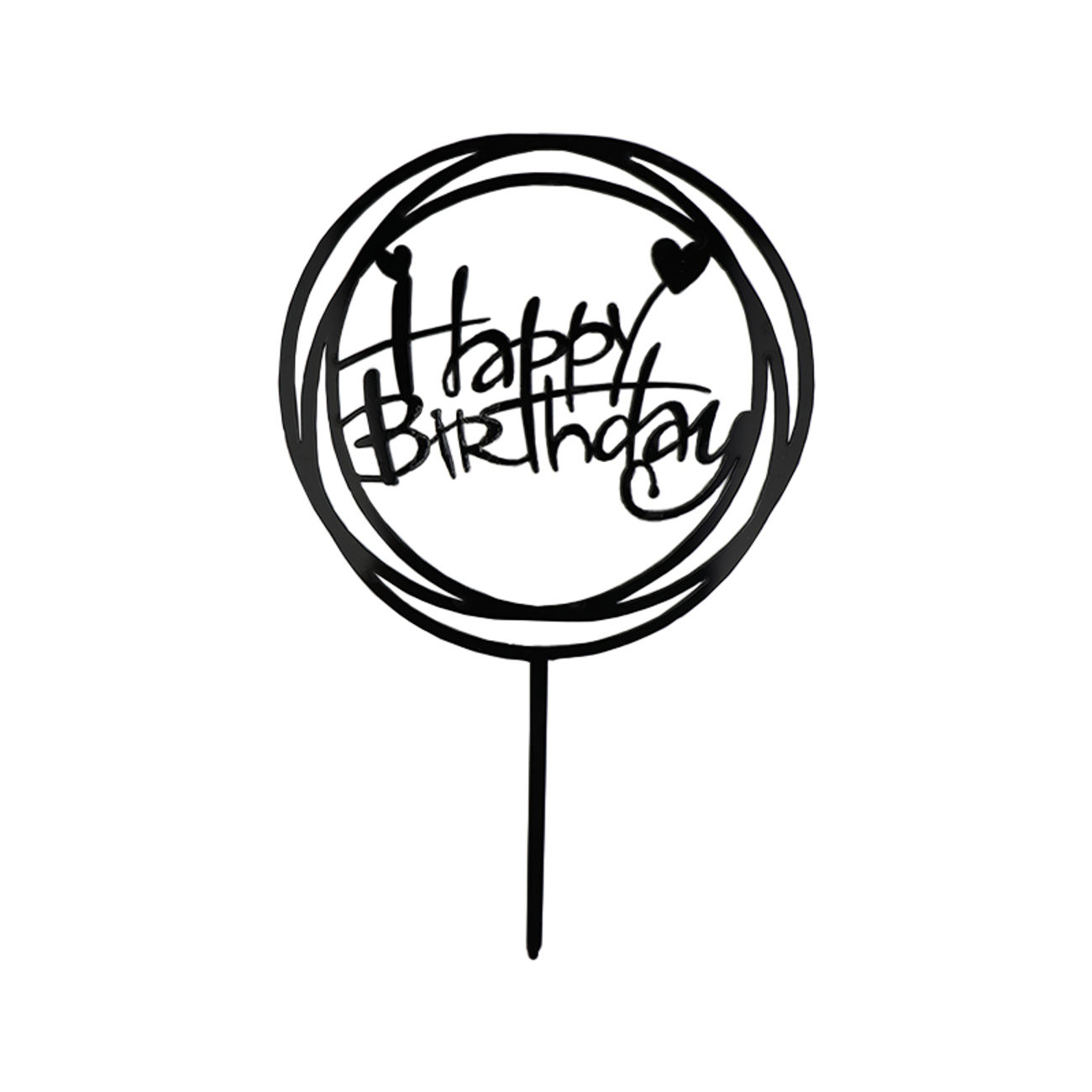RedMan Arcylic Insert - Happy Birthday Round (Black) | NTUC FairPrice