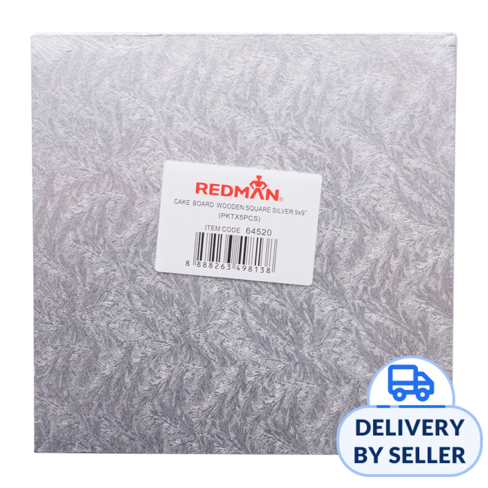 RedMan Square Wooden Cake Board - Silver (9x9") | NTUC FairPrice