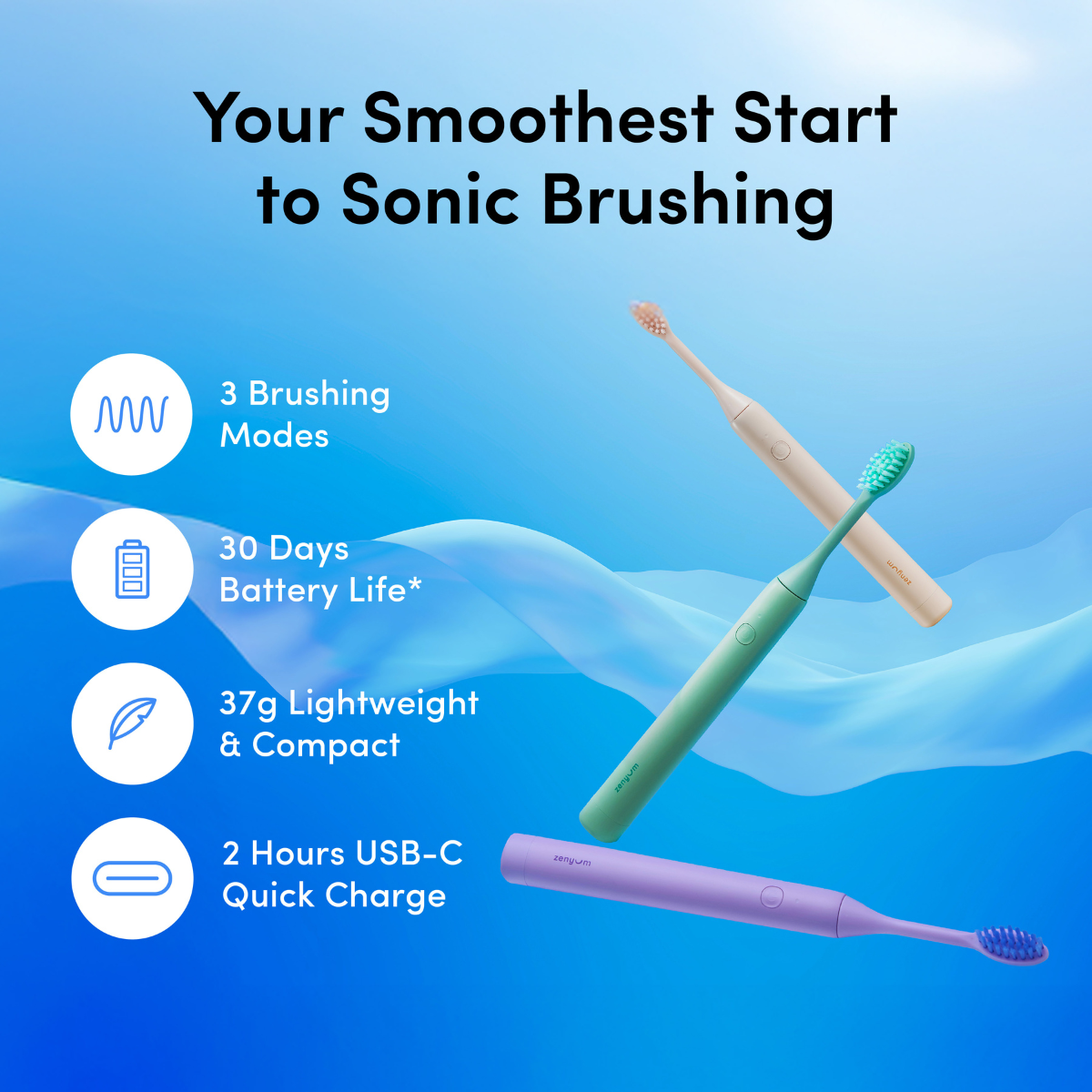 ZenyumSonic Spark Electric Toothbrush - Cream | NTUC FairPrice