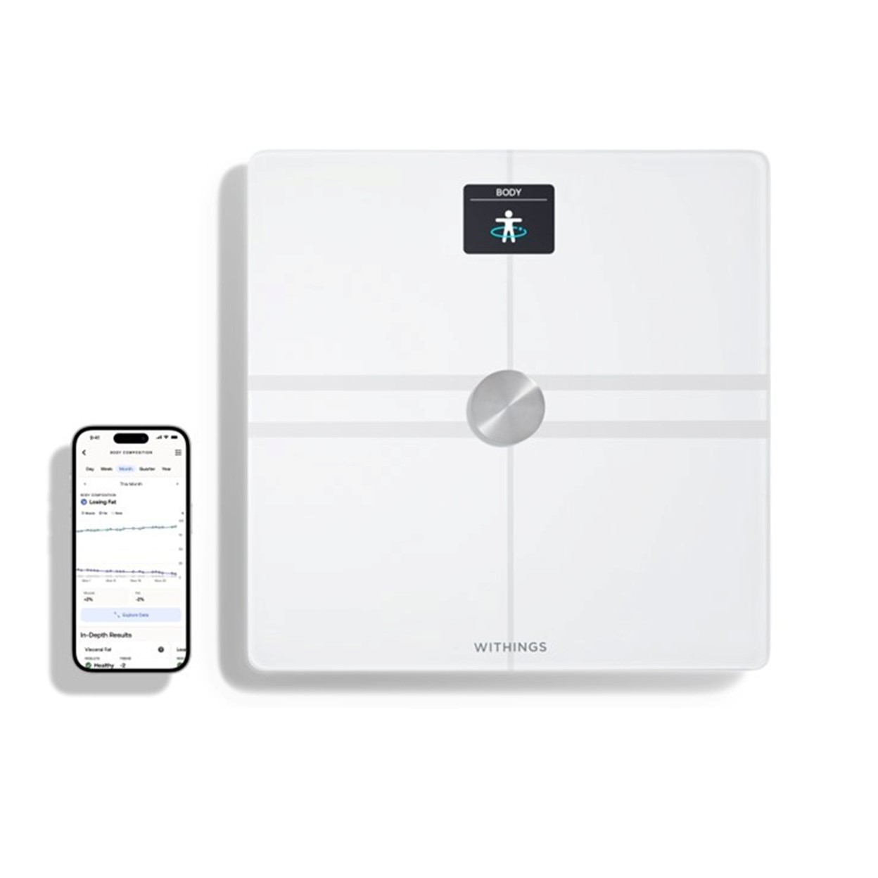 Withings Body Comp, Wi-Fi, Cardio, Smart Scale - White | NTUC FairPrice