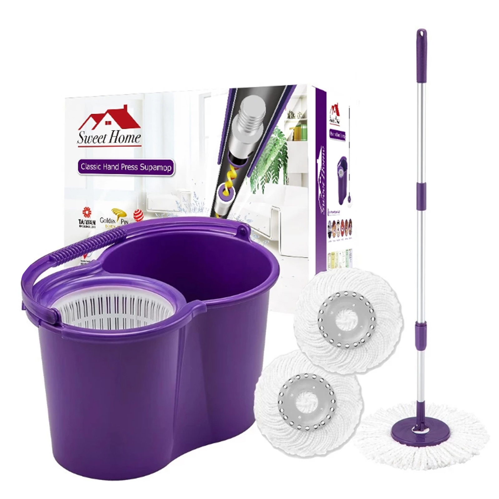 Sweet Home Supamop SH-350-8 Purple Manual Cleaning Mop | NTUC FairPrice