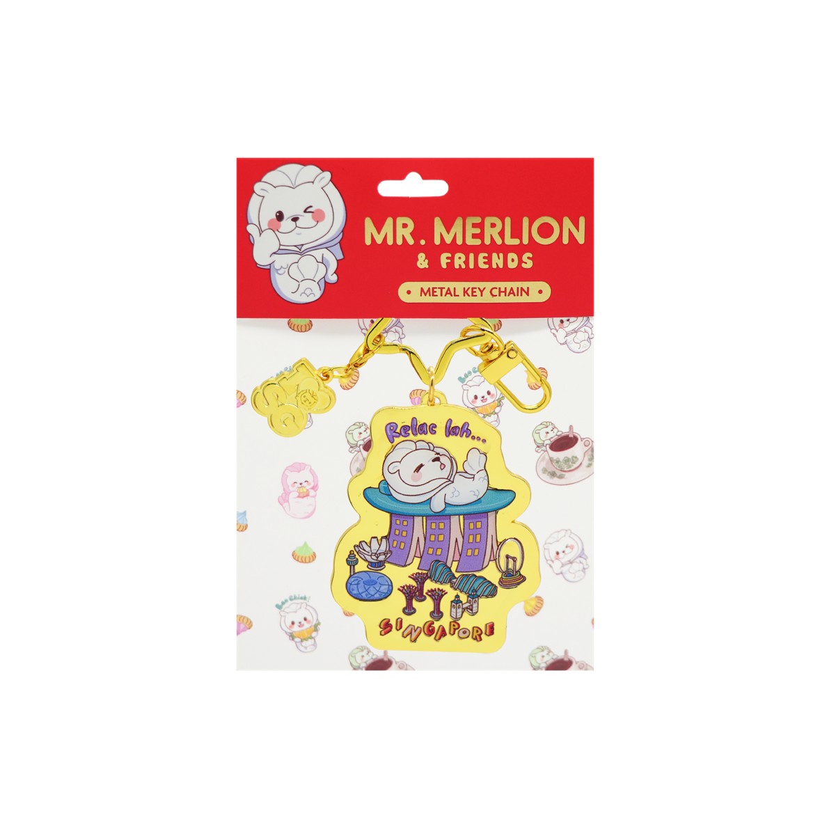 Mr Merlion Skyline 24K Gold-Plated Metal Keychain | NTUC FairPrice
