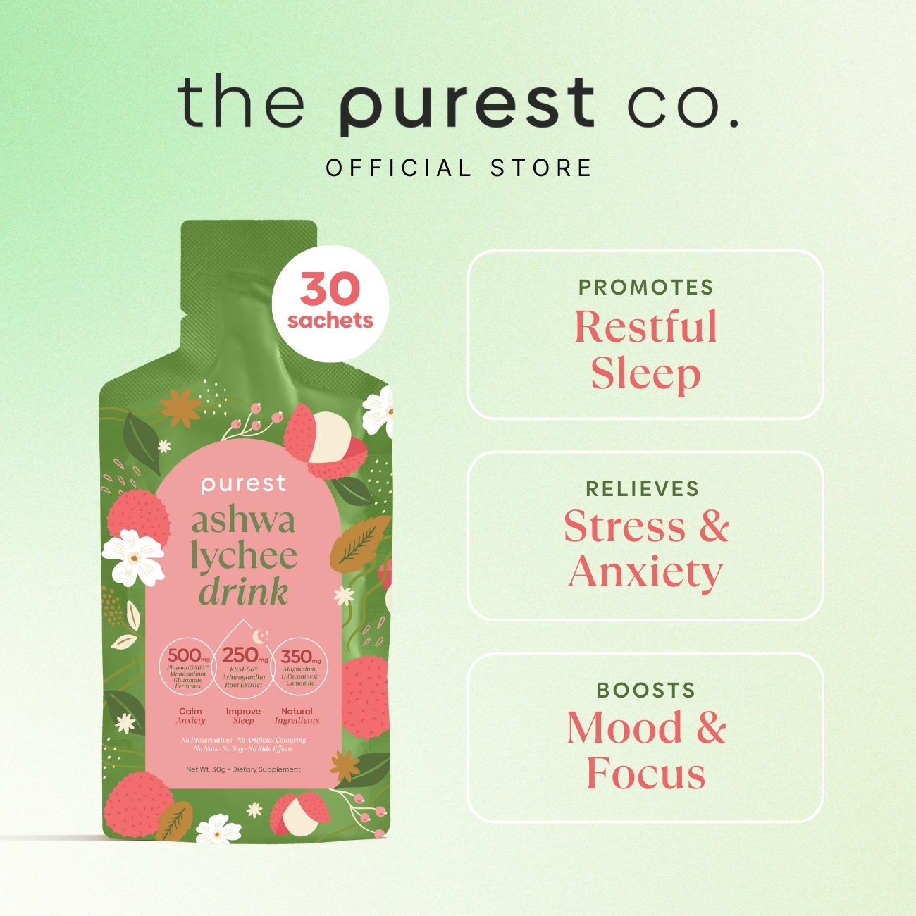 The Purest Co Ashwa Lychee Drink | NTUC FairPrice