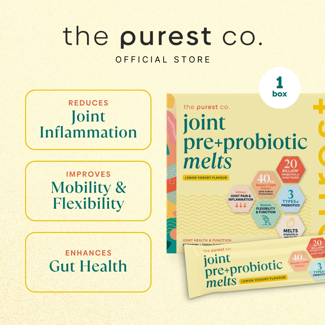 The Purest Co Joint Pre+Probiotic Melts | NTUC FairPrice