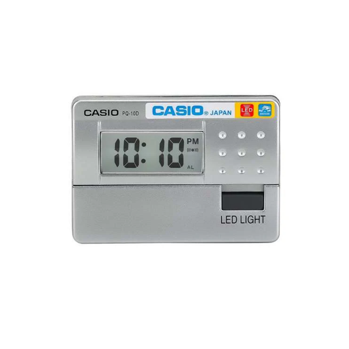 Casio PQ-10D-8RDF Digital Travel Alarm Clock - Silver | NTUC FairPrice