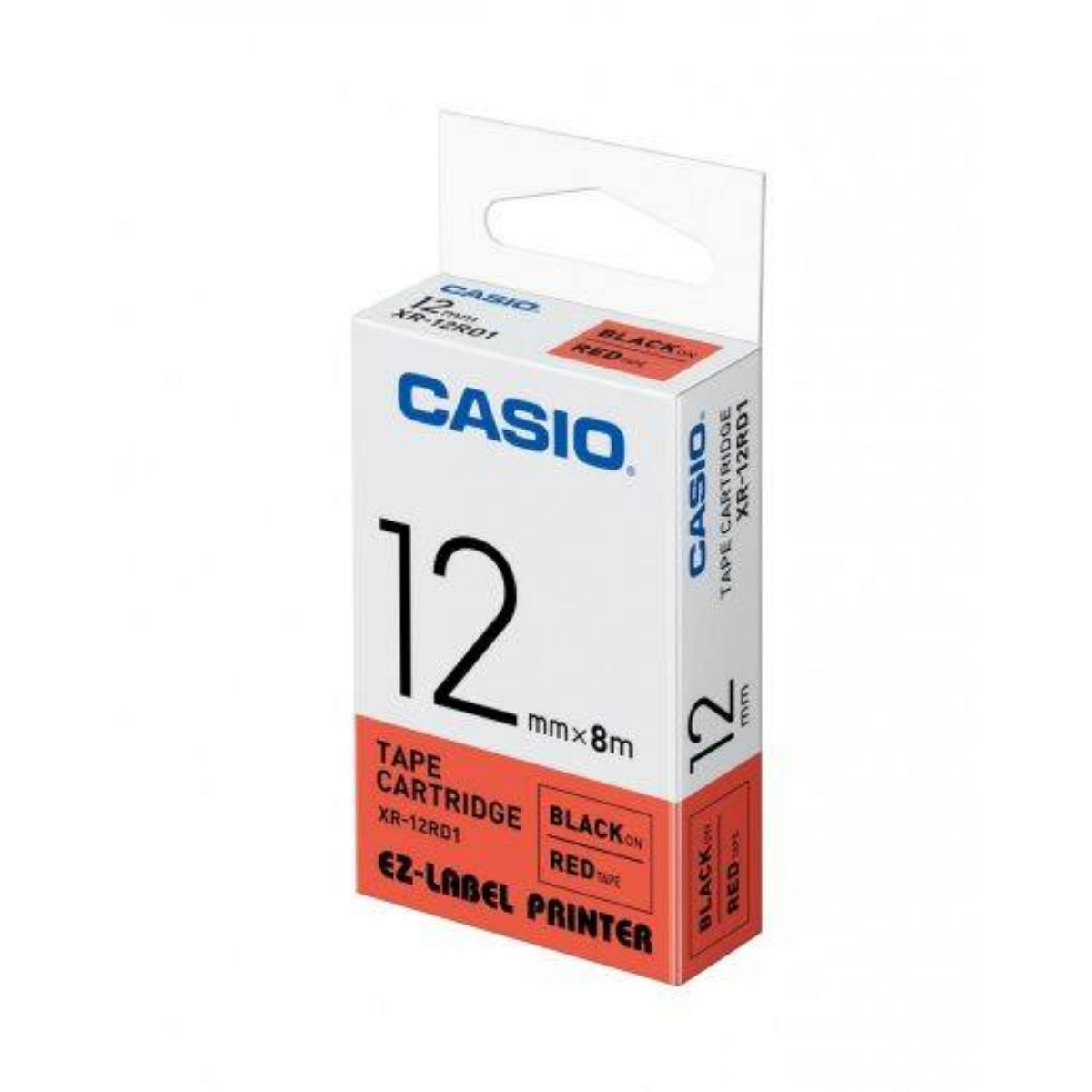 Casio XR-12RD1 12mm Black on Red Label Tape Cartridge | NTUC FairPrice