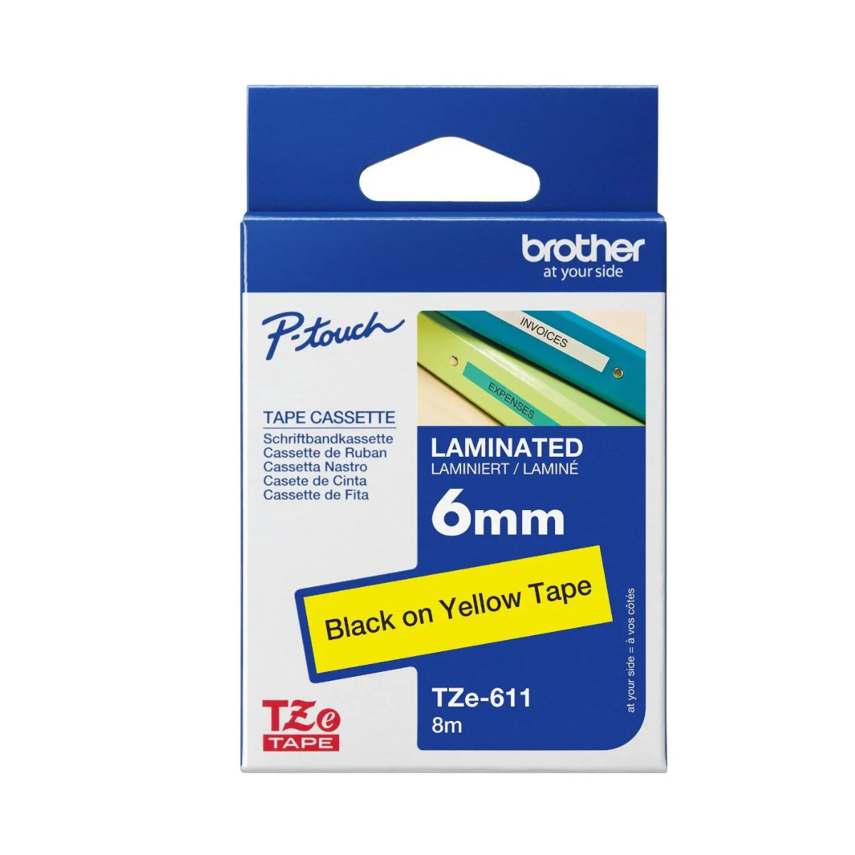 Brother TZE-611 6 mm Black on Yellow | NTUC FairPrice