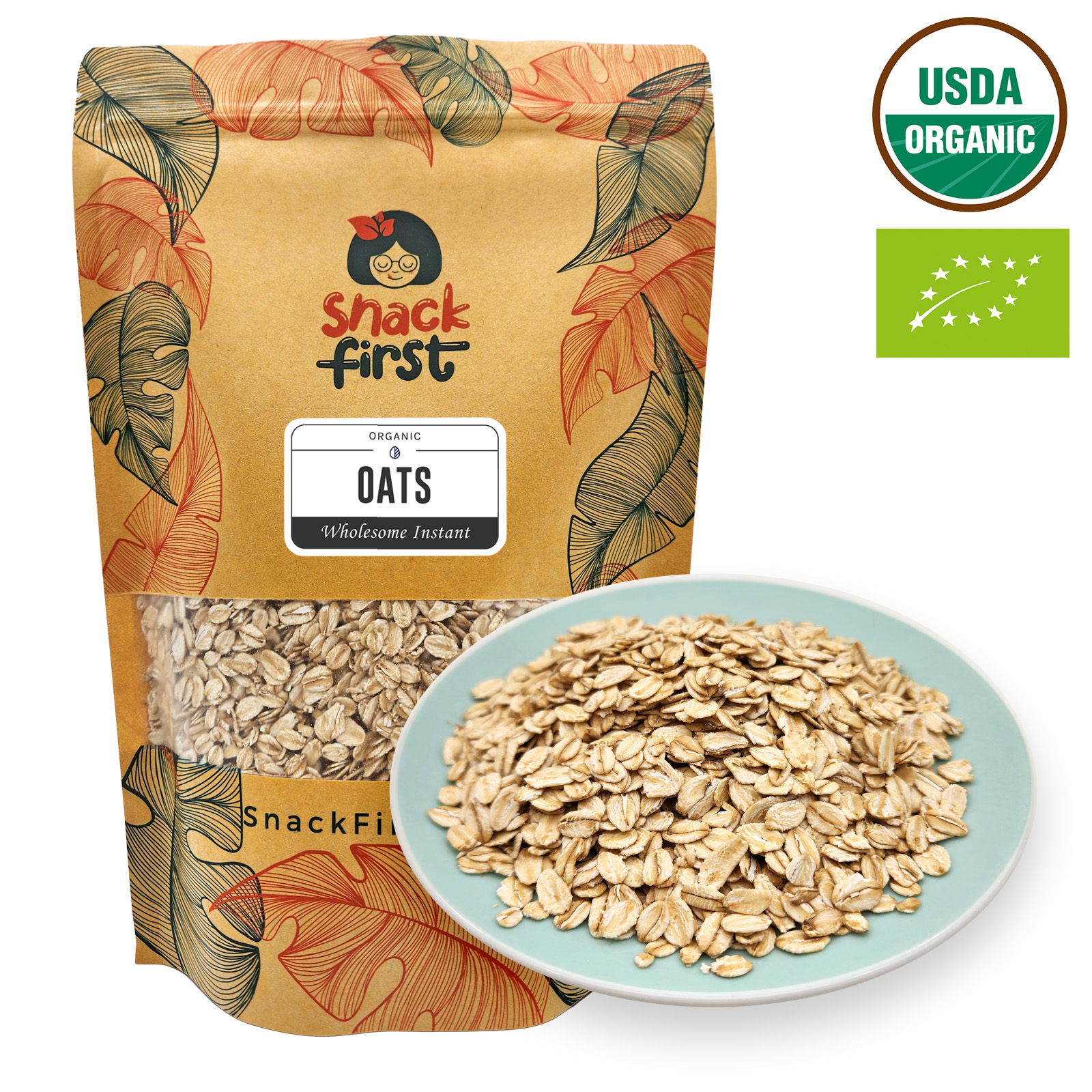 SnackFirst Organic Wholesome Instant Oats - All Natural | NTUC FairPrice