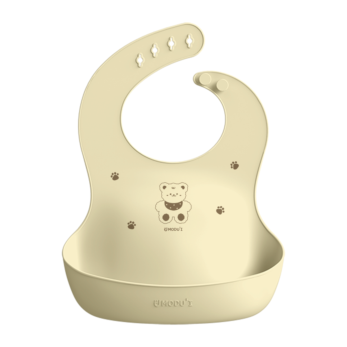 MODU'I Silicone Bib - Butter (with Bear) | NTUC FairPrice