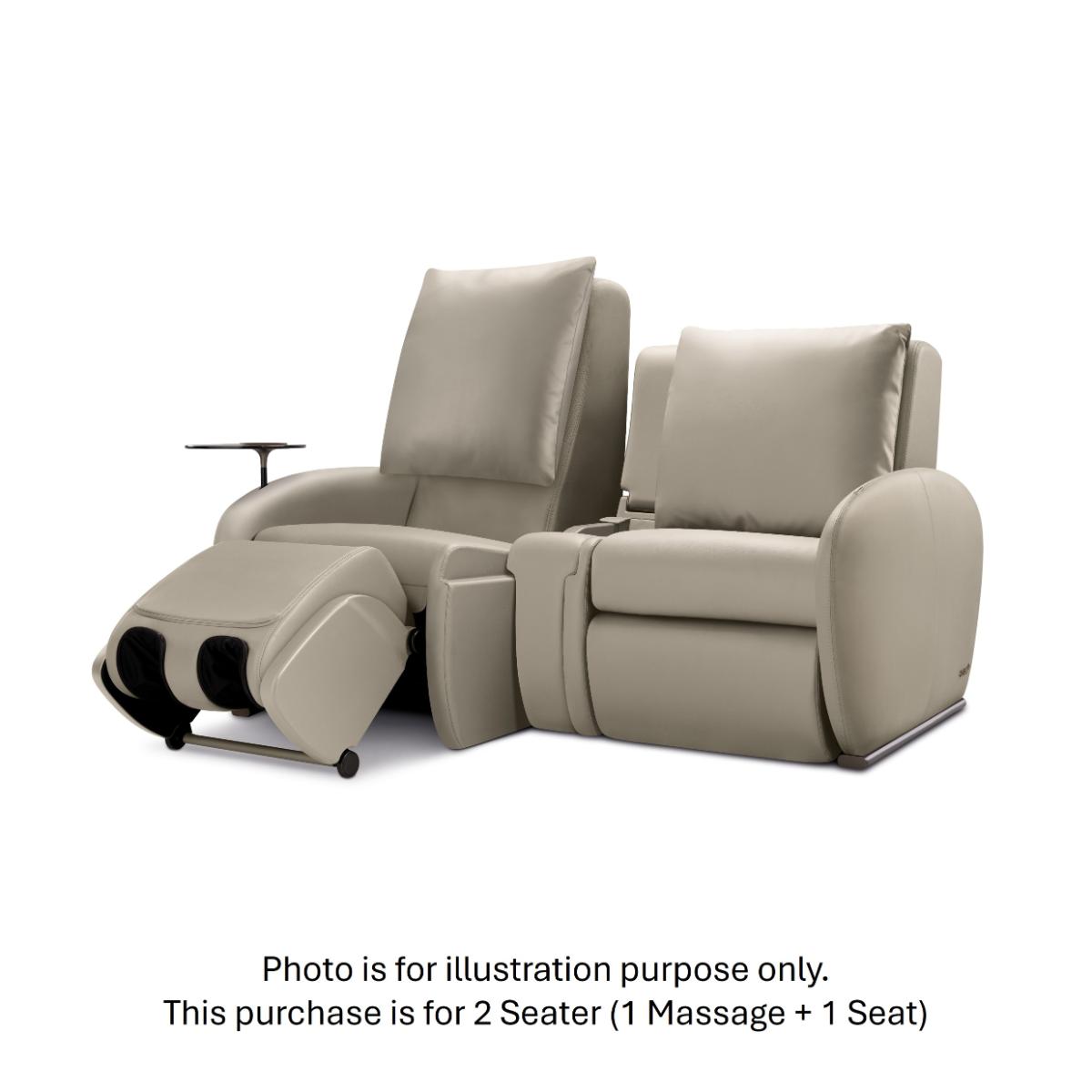 OSIM uDiva SOFA (Gray PVC) - 2 Seater (1 Massage + 1 Seat) | NTUC FairPrice
