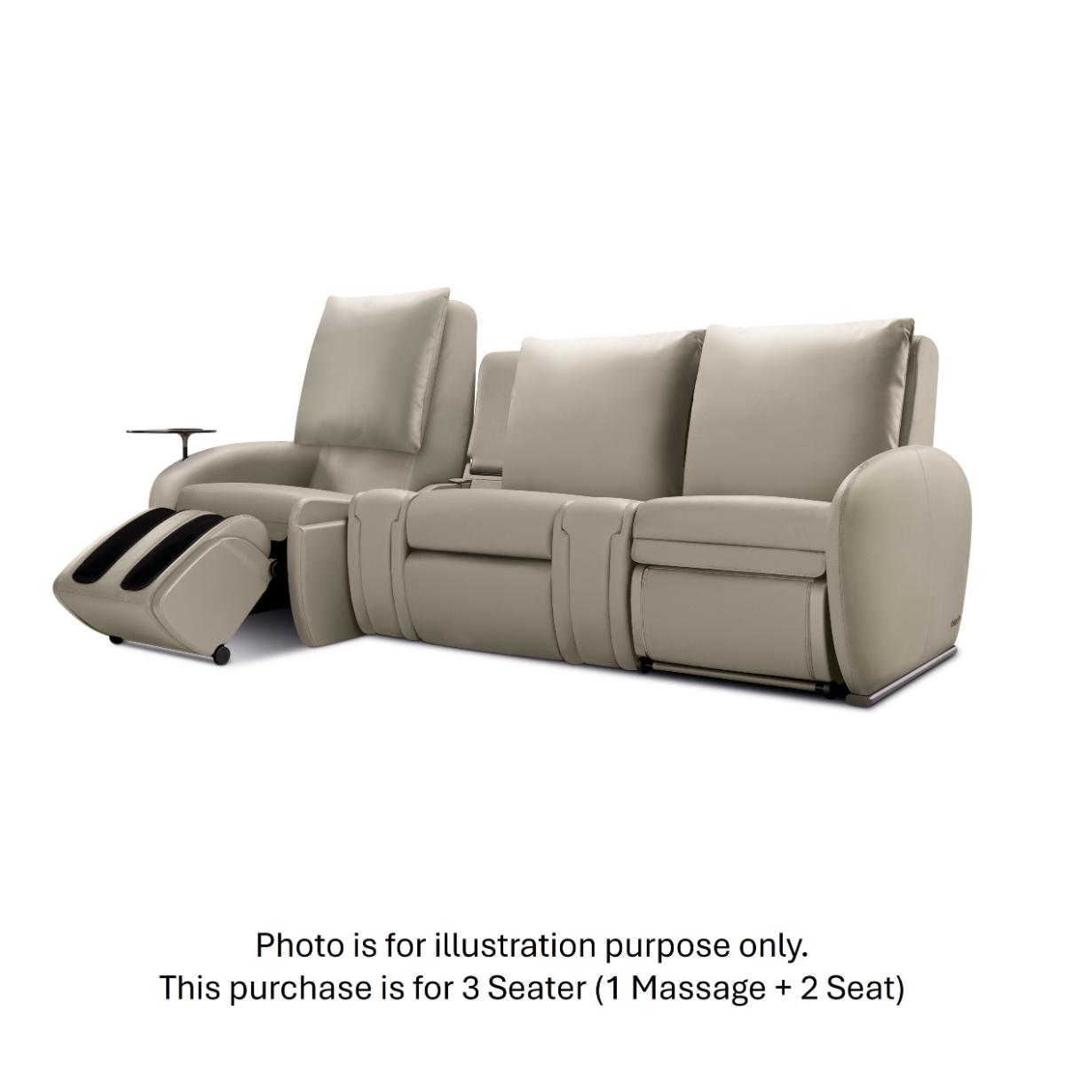 OSIM uDiva SOFA (Gray PVC) - 3 Seater (1 Massage + 2 Seat) | NTUC FairPrice