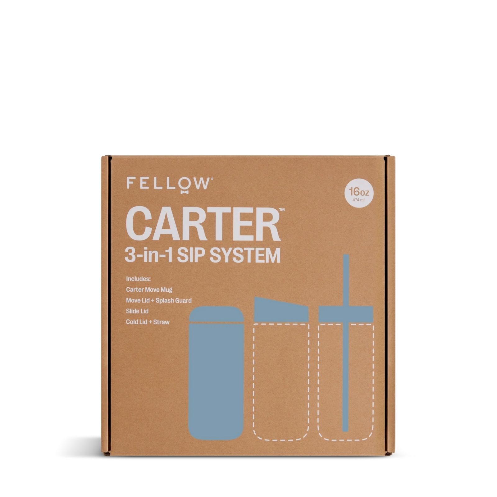 Fellow Carter Slide 3-in-1 Sip System - Hazy Blue | NTUC FairPrice