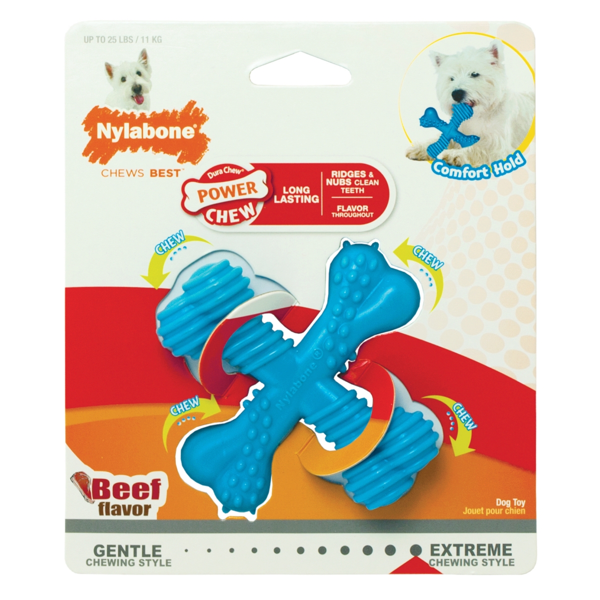 Nylabone Comfort Hold X Bone Power Chew Dog Toy Regular | NTUC FairPrice