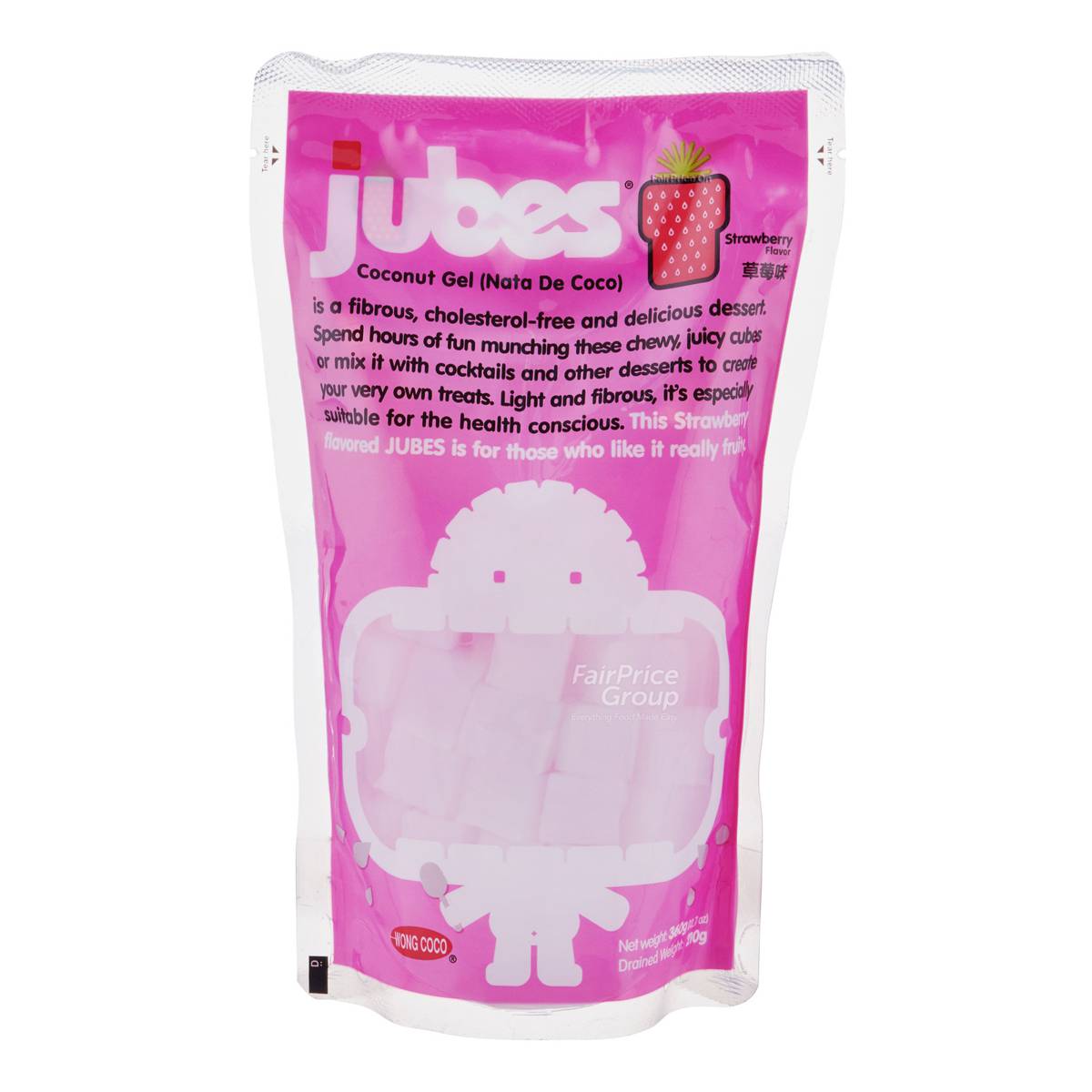 Wong Coco Jubes Nata De Coco - Strawberry | NTUC FairPrice
