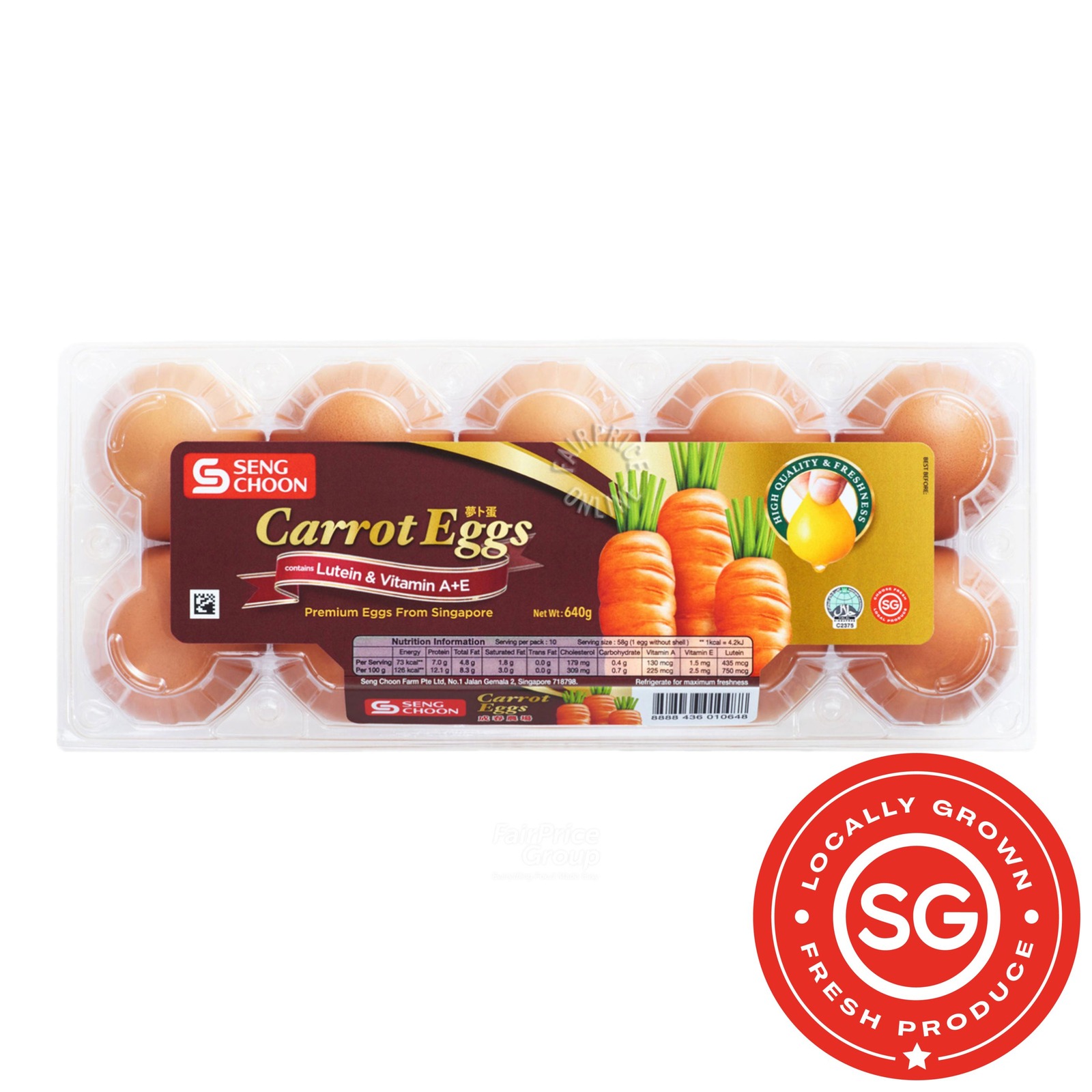 Seng Choon Lower Cholesterol Eggs - Carrot | NTUC FairPrice
