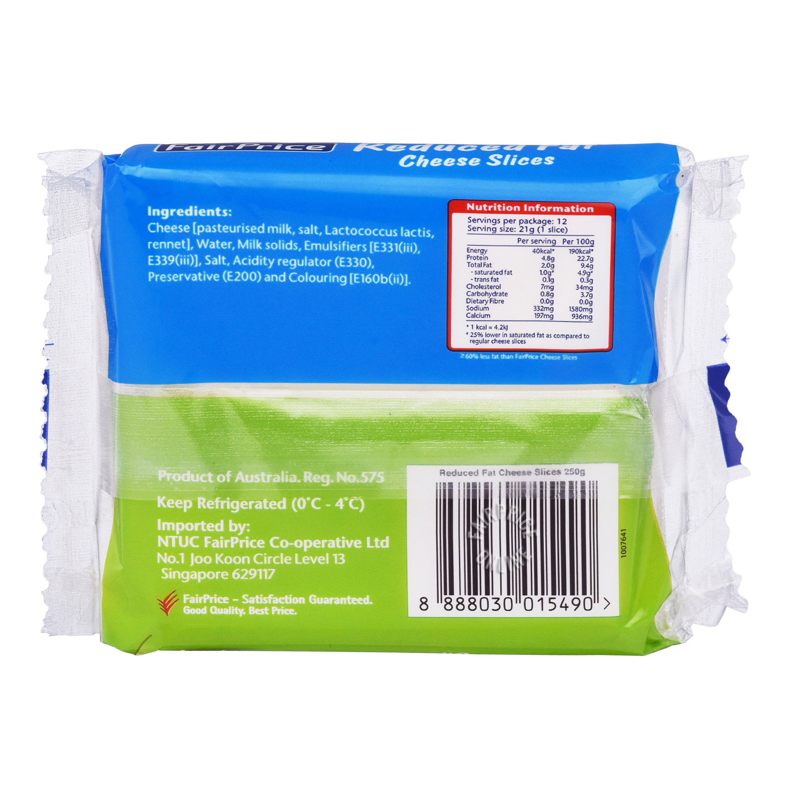 FairPrice Cheese Slices - Reduced Fat | NTUC FairPrice