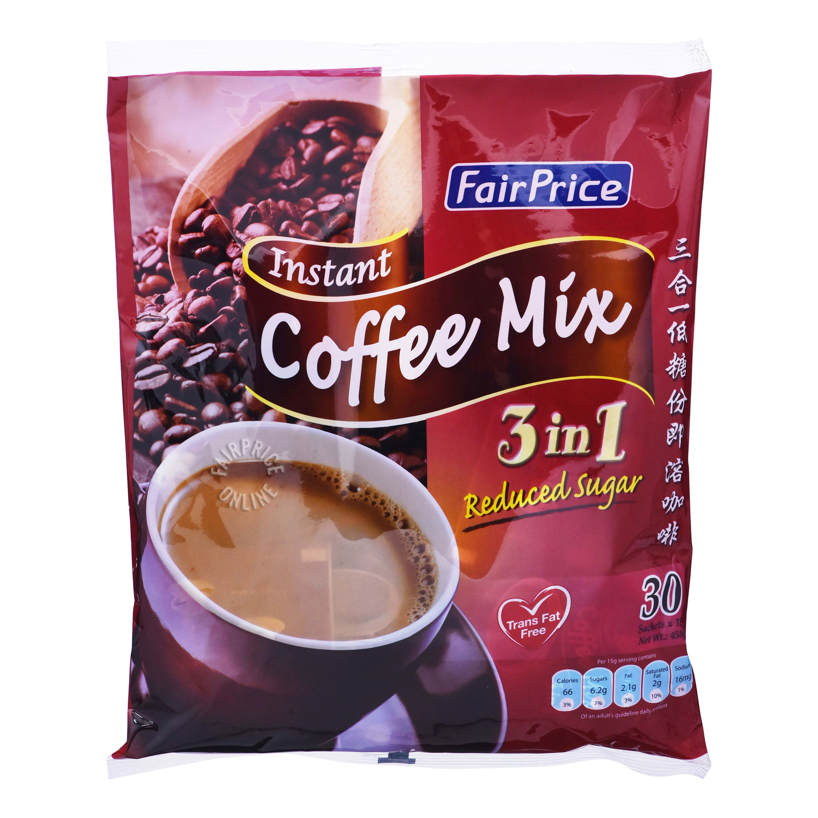 FairPrice 3 in 1 Instant Coffee Mix - Reduced Sugar | NTUC FairPrice