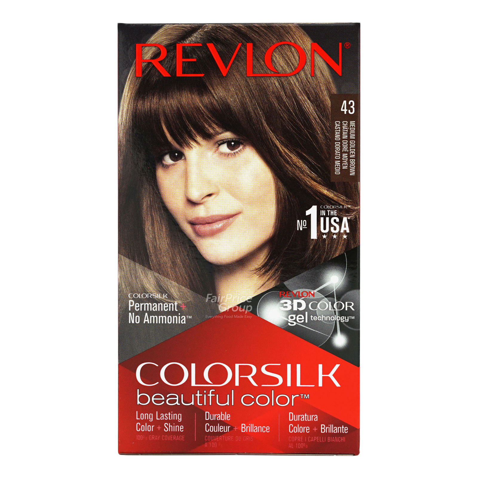 Revlon ColorSilk Hair Colour - 43 Medium Golden Brown | NTUC FairPrice