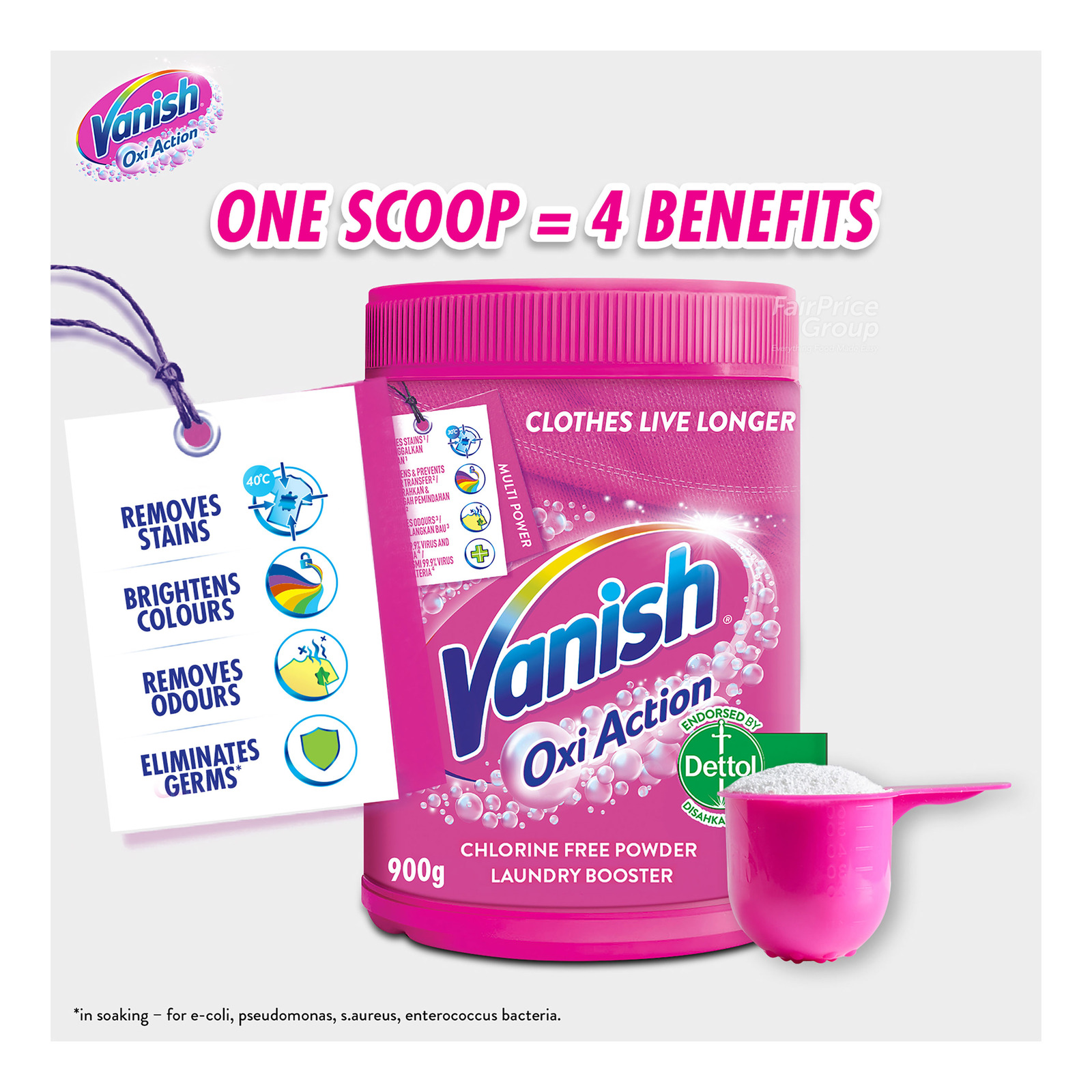 Vanish Powder Fabric Stain Remover - Oxi Action | NTUC FairPrice