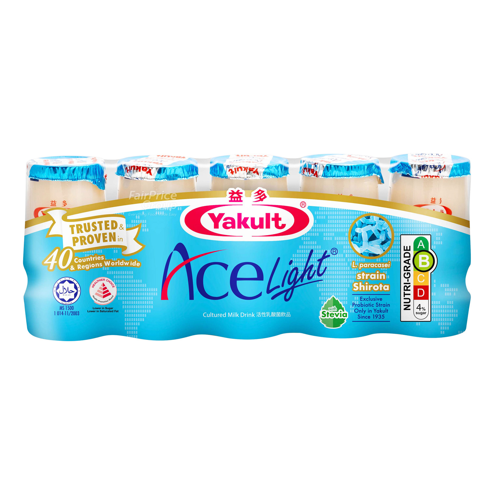 Yakult Cultured Milk Bottle Drink - Ace Light | NTUC FairPrice