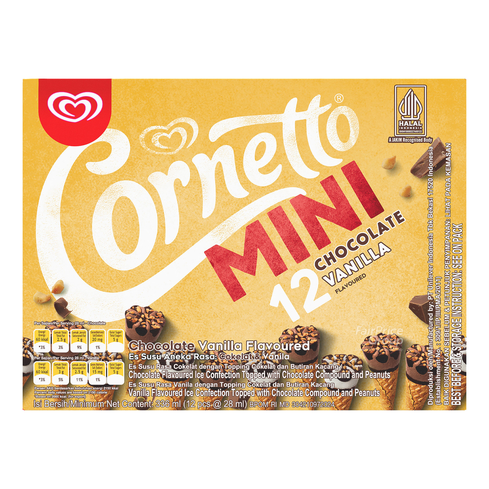 Cornetto Mini Ice Cream Cone - Chocolate & Vanilla | NTUC FairPrice