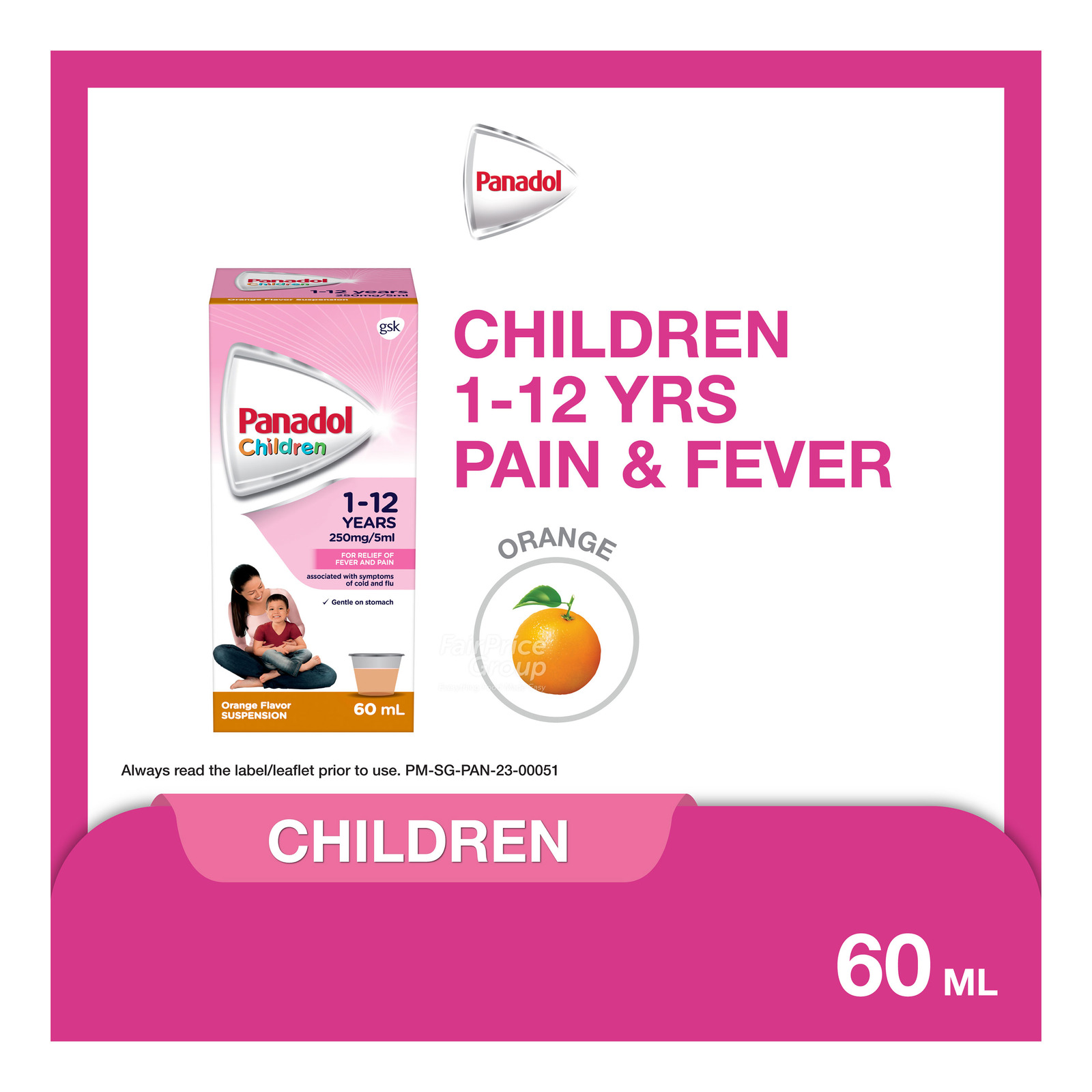 Panadol Children's Suspension - Orange (1 - 12 Years) | NTUC FairPrice