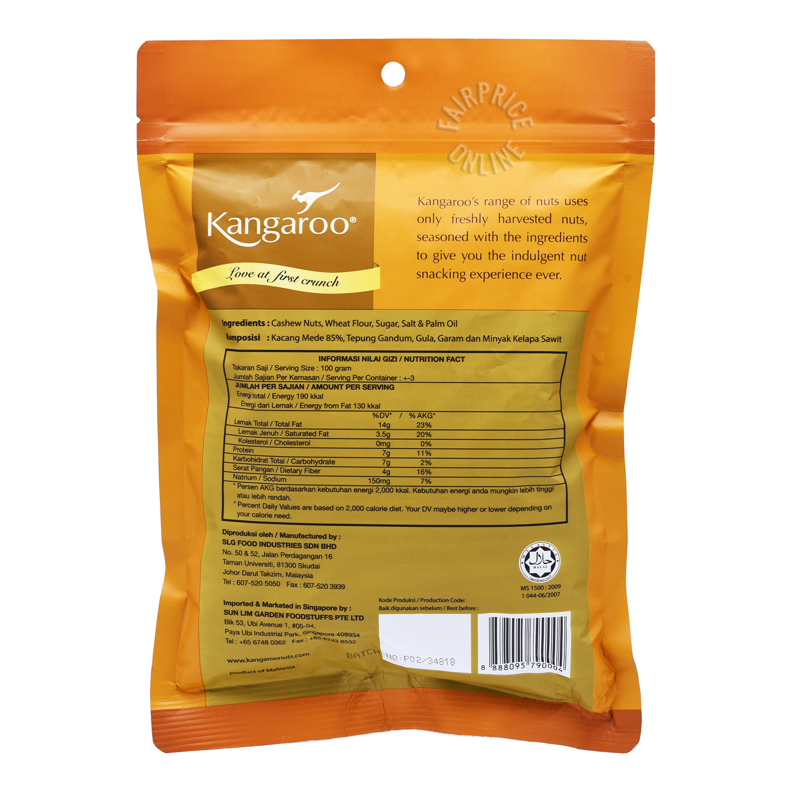 Kangaroo Cashew Nuts - Salted | NTUC FairPrice