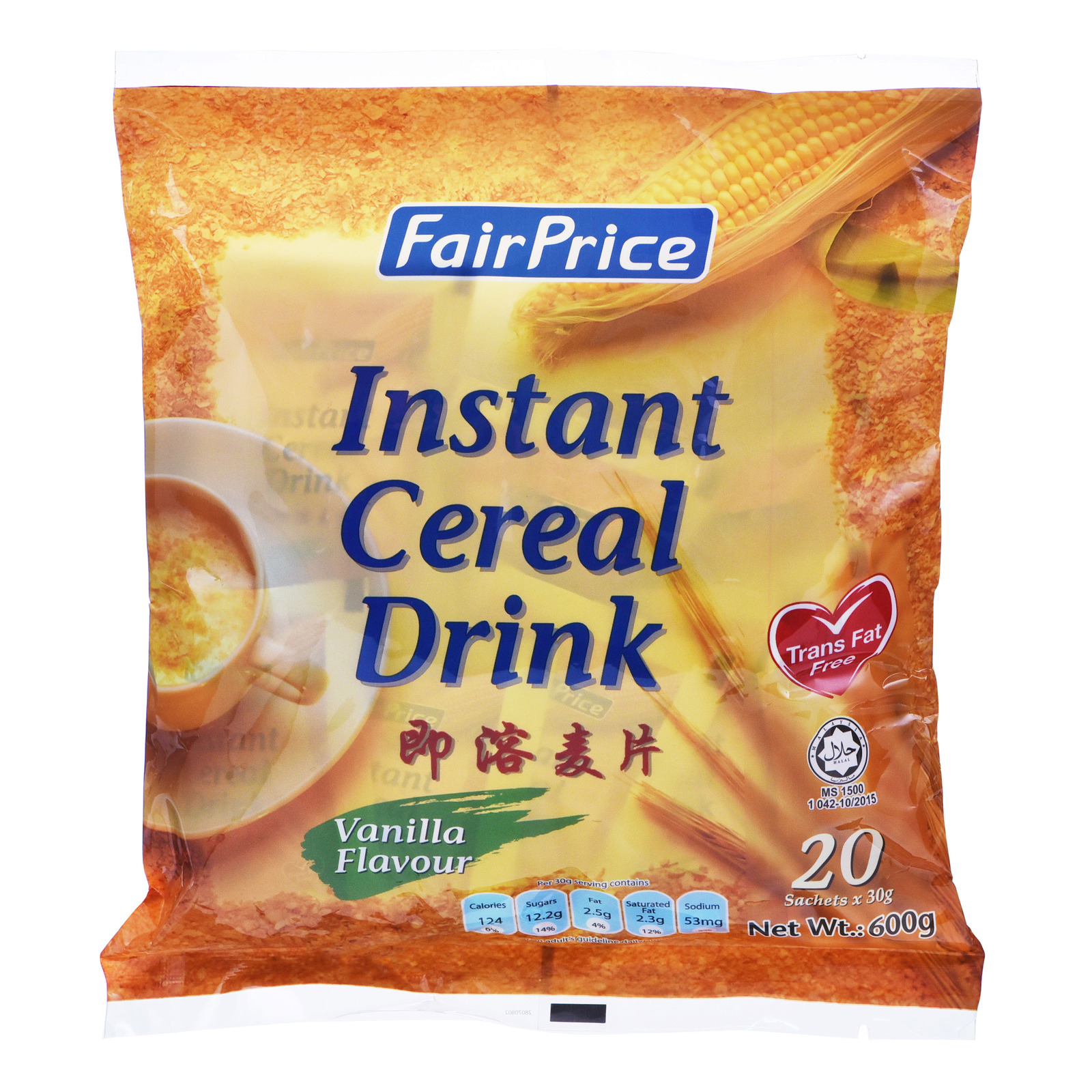 FairPrice 3 in 1 Instant Cereal Drink - Vanilla | NTUC FairPrice