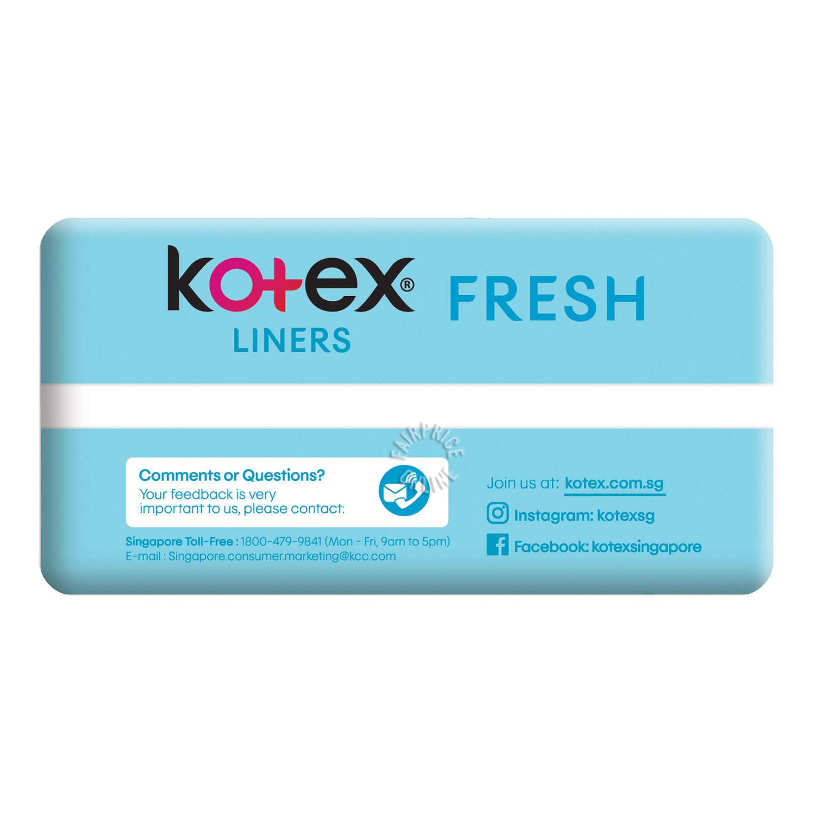 Kotex Breathable Fresh Liners - Unscented (Longer & Wider) | NTUC FairPrice