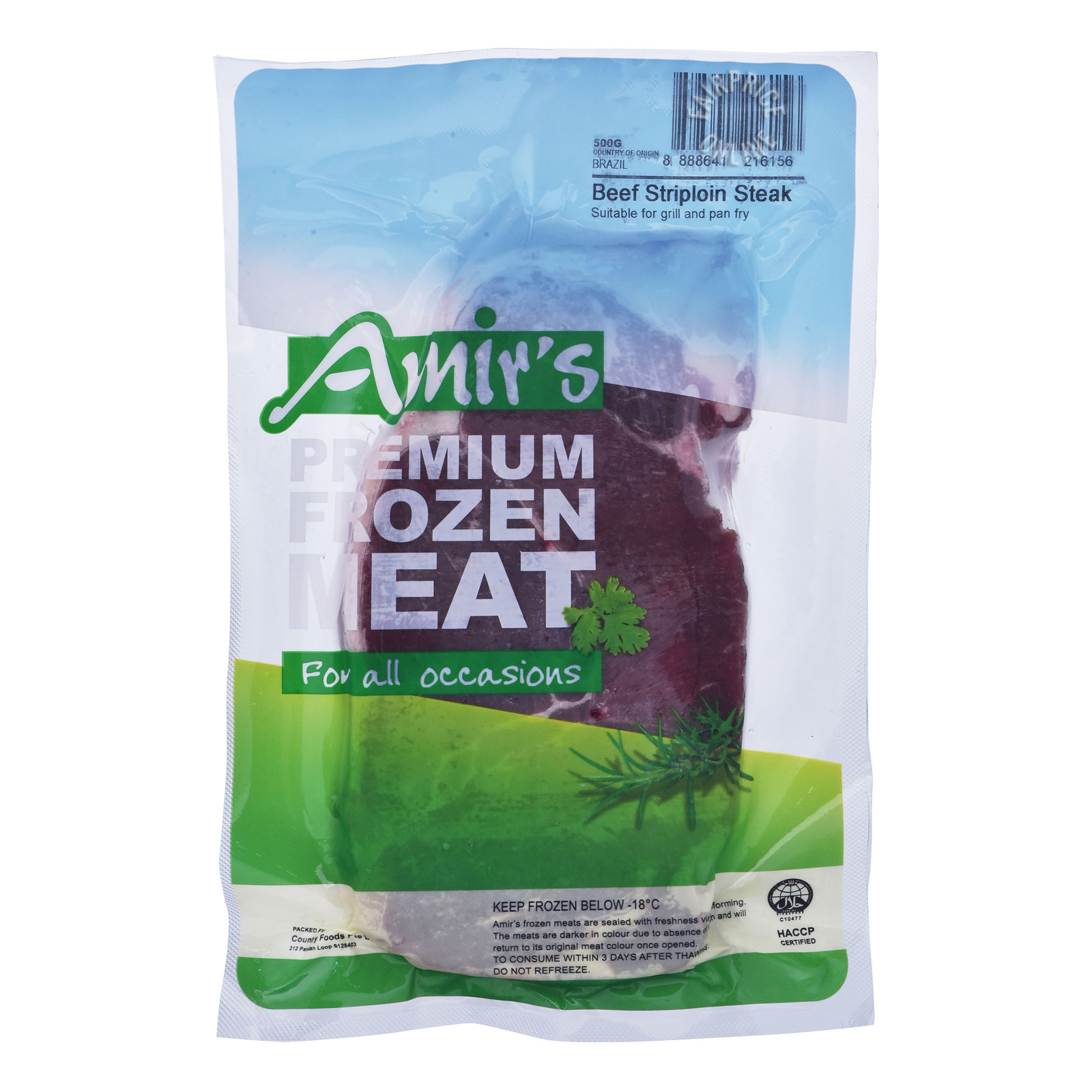 Amir's Premium Frozen Meat - Beef Striploin Steak | NTUC FairPrice