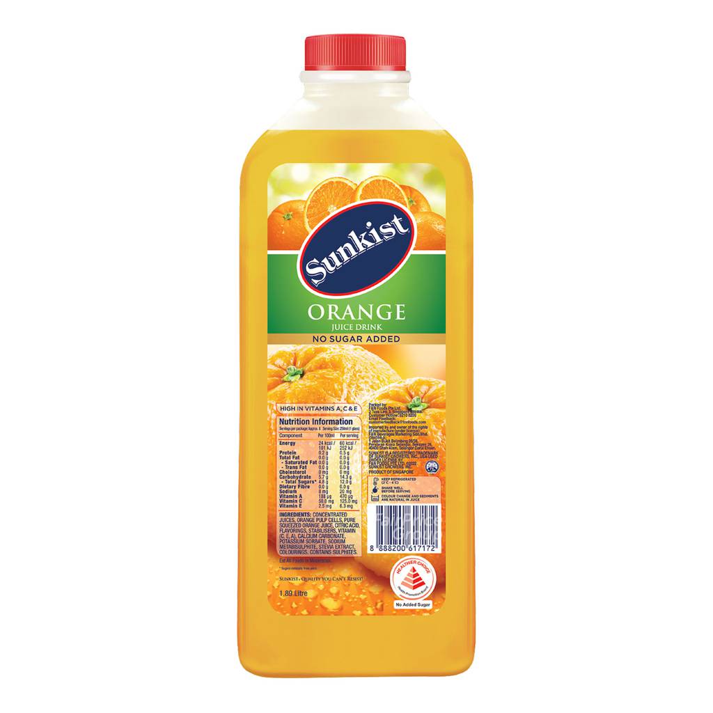 Sunkist Fruit Bottle Juice - Orange (No Sugar Added) | NTUC FairPrice