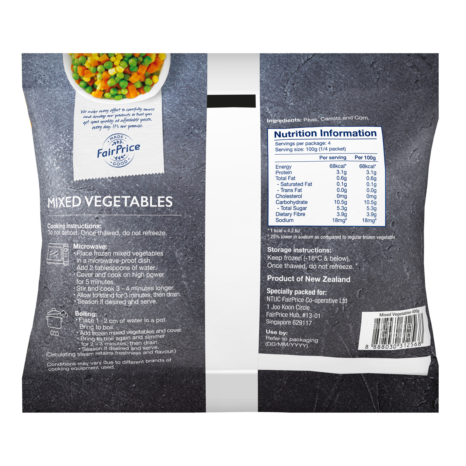 FairPrice Frozen Fresh Mixed Vegetables | NTUC FairPrice